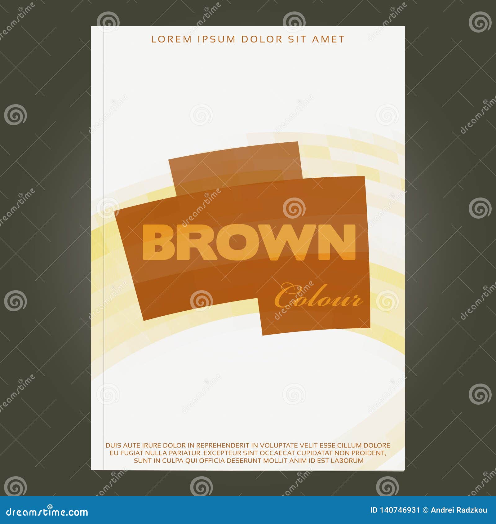 Abstract Cover Design with Brown Shape. Vector Graphic Layout Stock ...