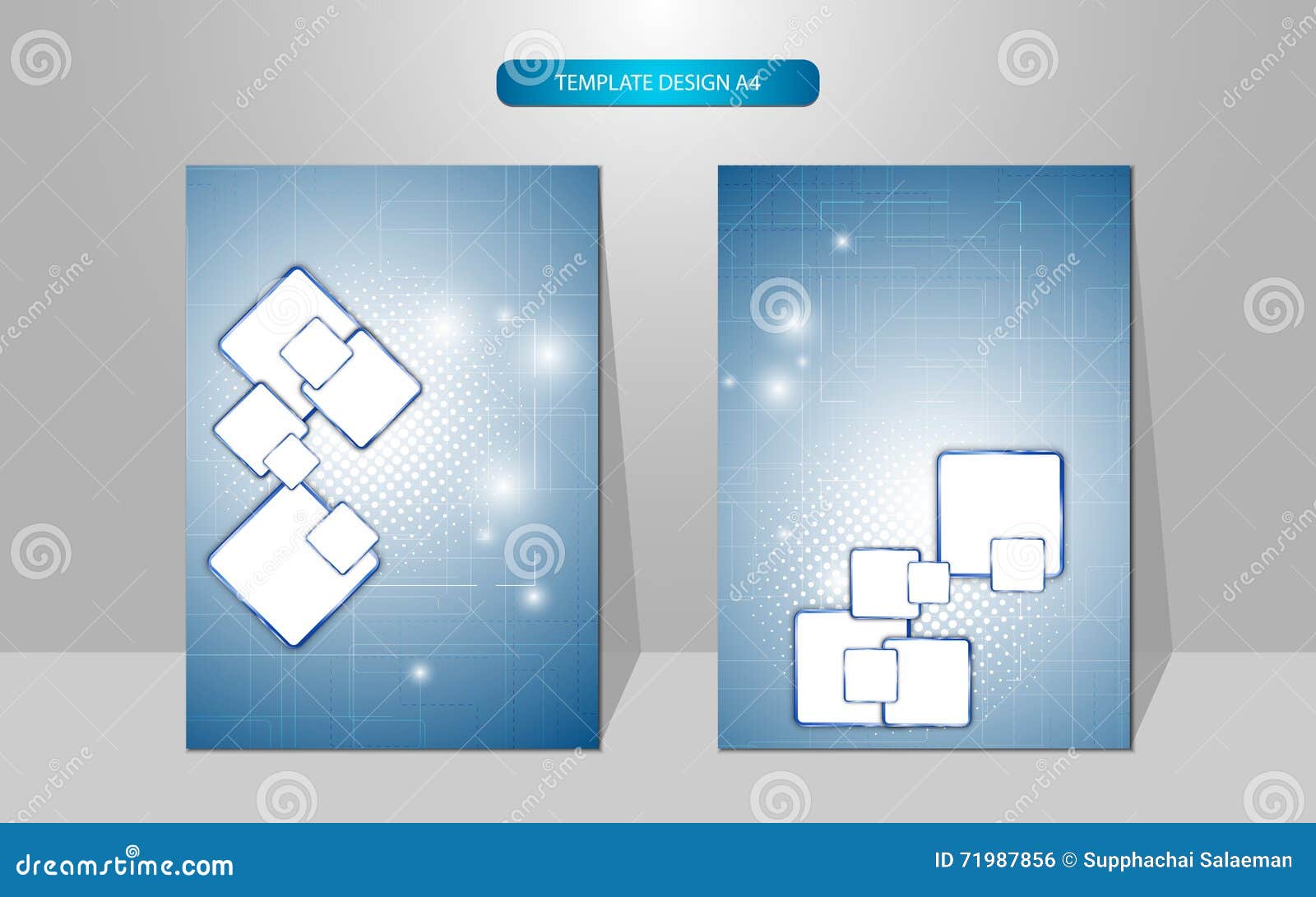 Abstract Cover Page Template Design Rectangle Pattern Tech Innovation ...