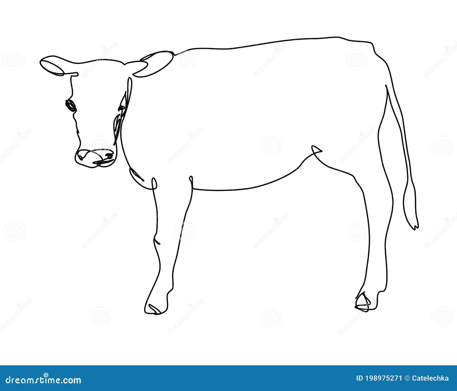 Abstract Cow in One Line Style. Stock Vector - Illustration of idea ...