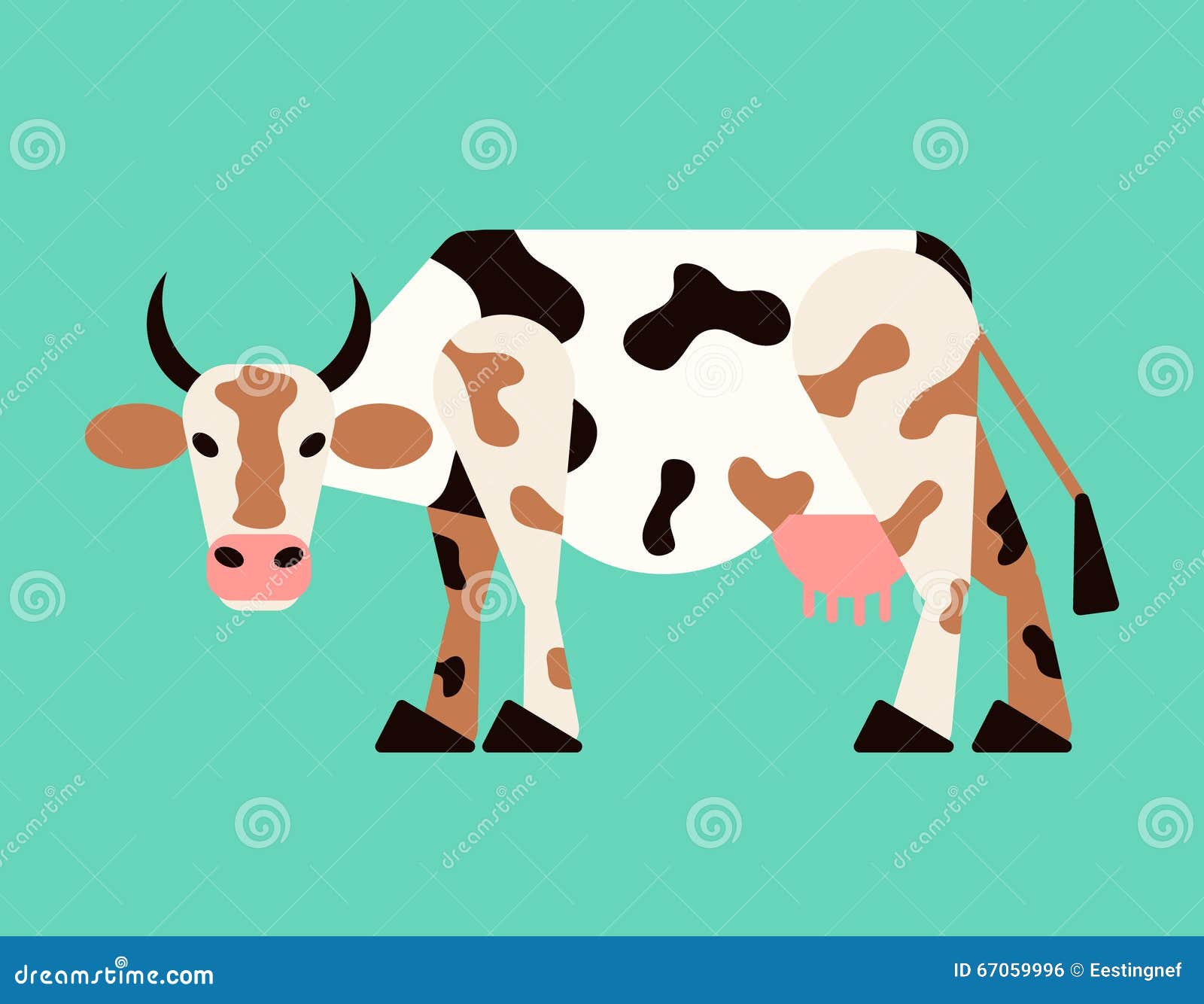 Abstract cow. Vector. stock vector. Illustration of cattle - 67059996