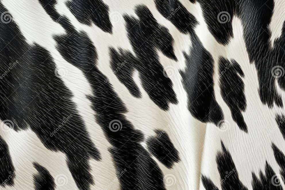 Abstract Cowhide Texture: Black and White Fur Pattern Stock ...