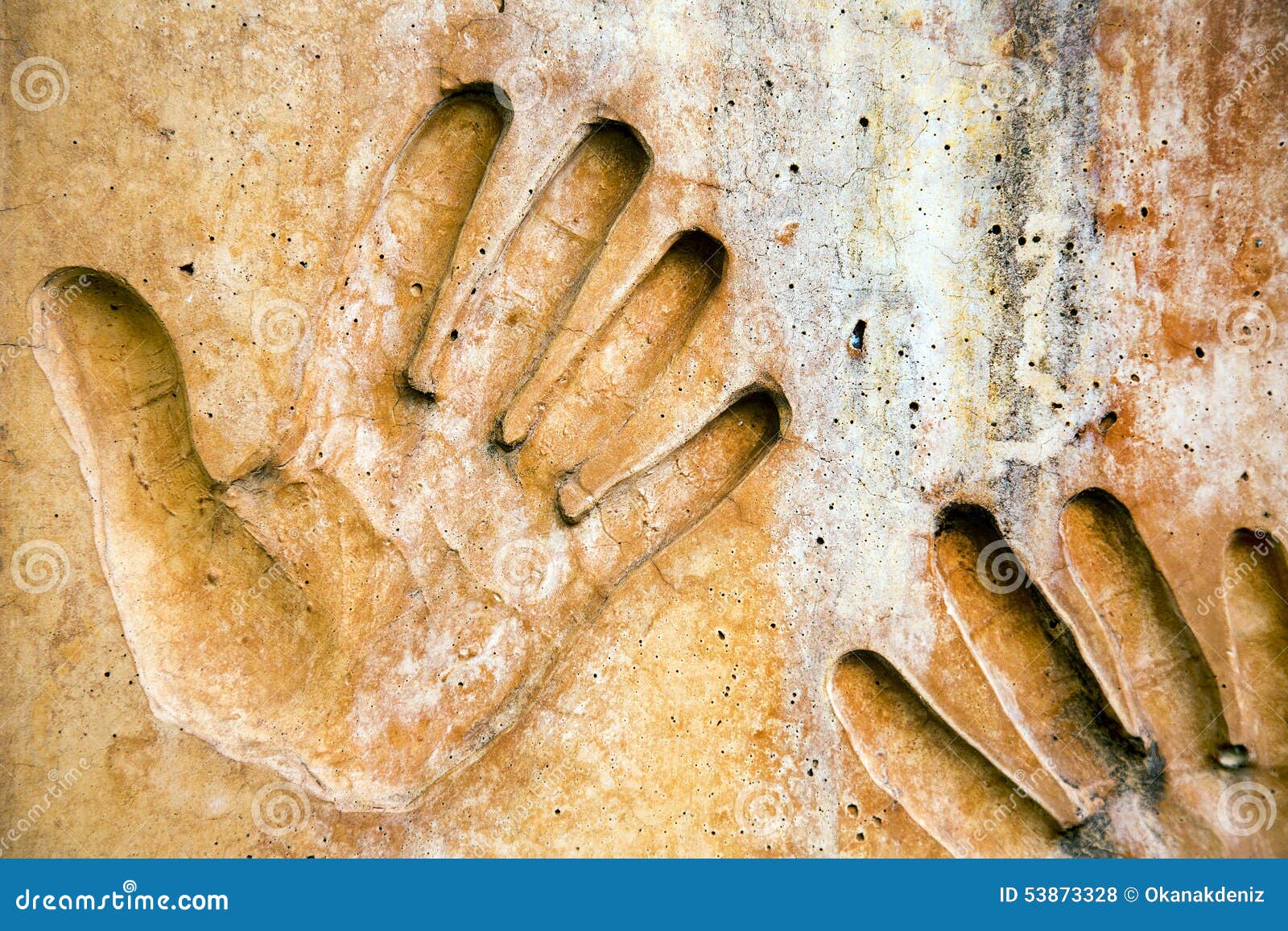 Abstract Cracked Hand Print on Wall Stock Photo - Image of design ...