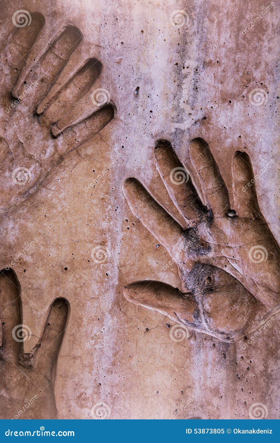 Abstract Cracked Hand Print on Wall Stock Image - Image of childhood ...