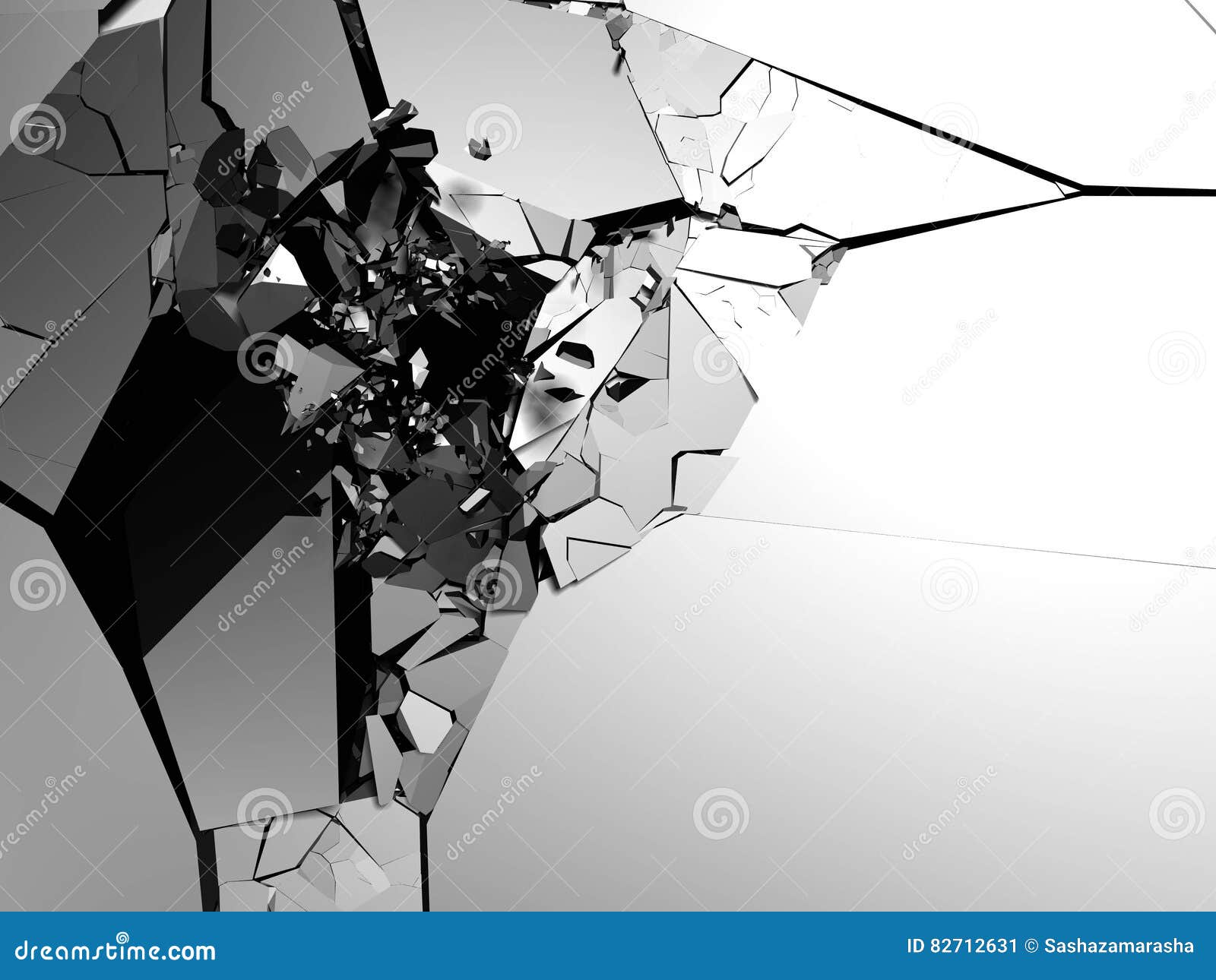 Demolition And Destruction Site Bricks Remains Of Building Material On ...