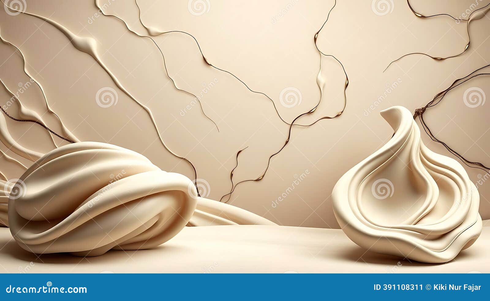 Abstract Cream Splash Pattern On White Background. Creative Liquid Art ...