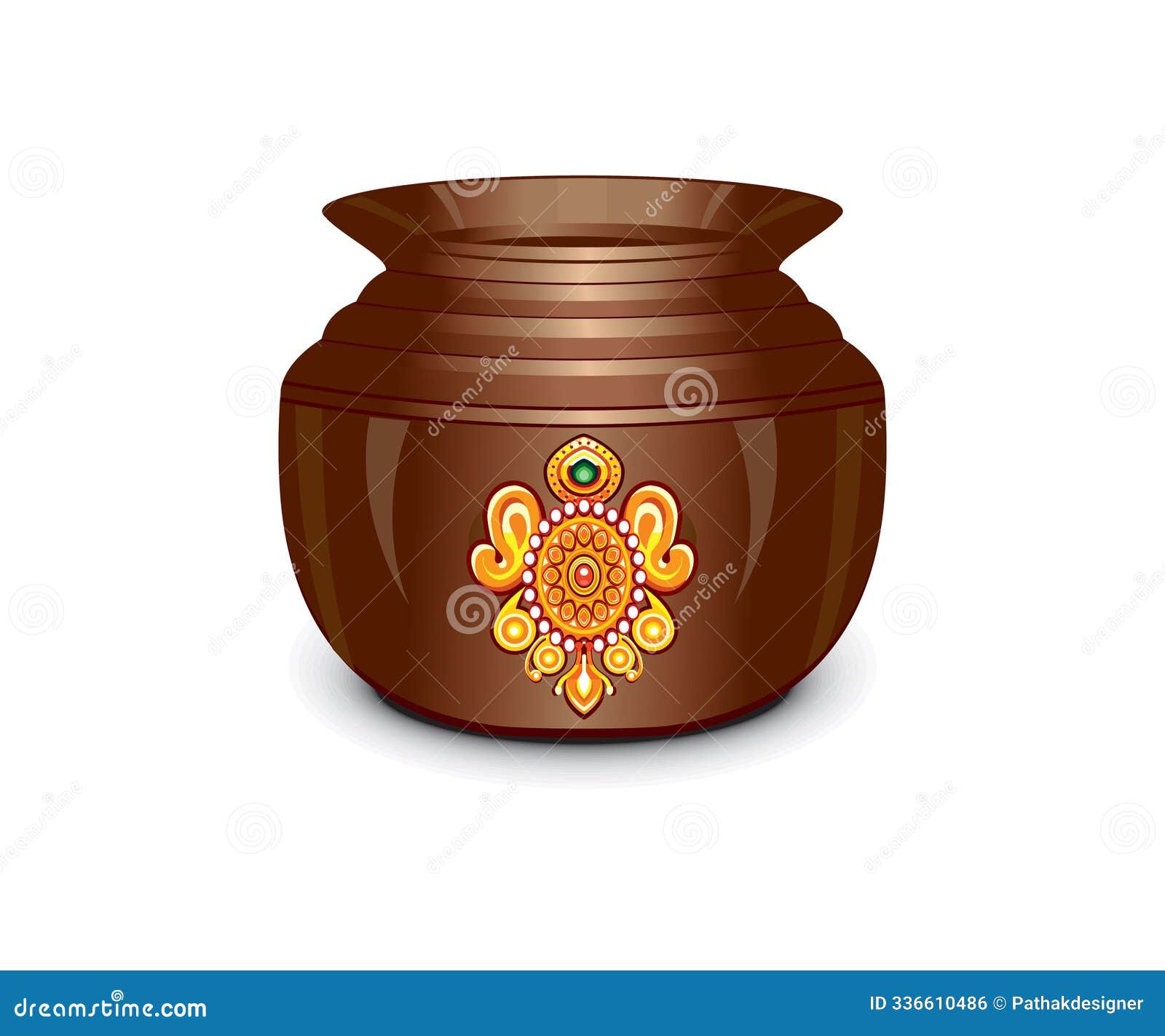 Abstract Creative Artistic Copper Kalash Stock Illustration ...