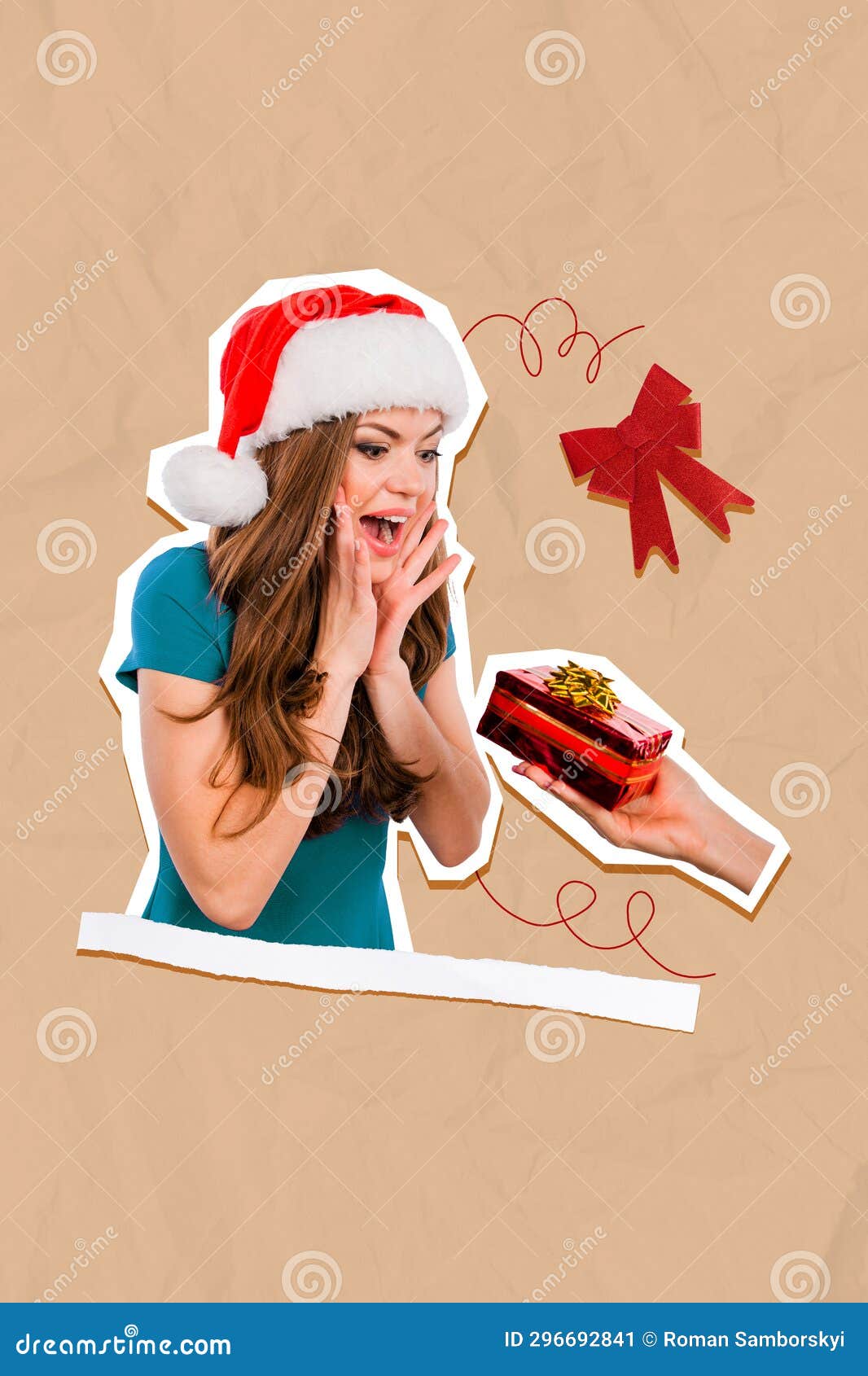 Abstract Creative Artwork Template Collage of Impressed Funky Lady ...