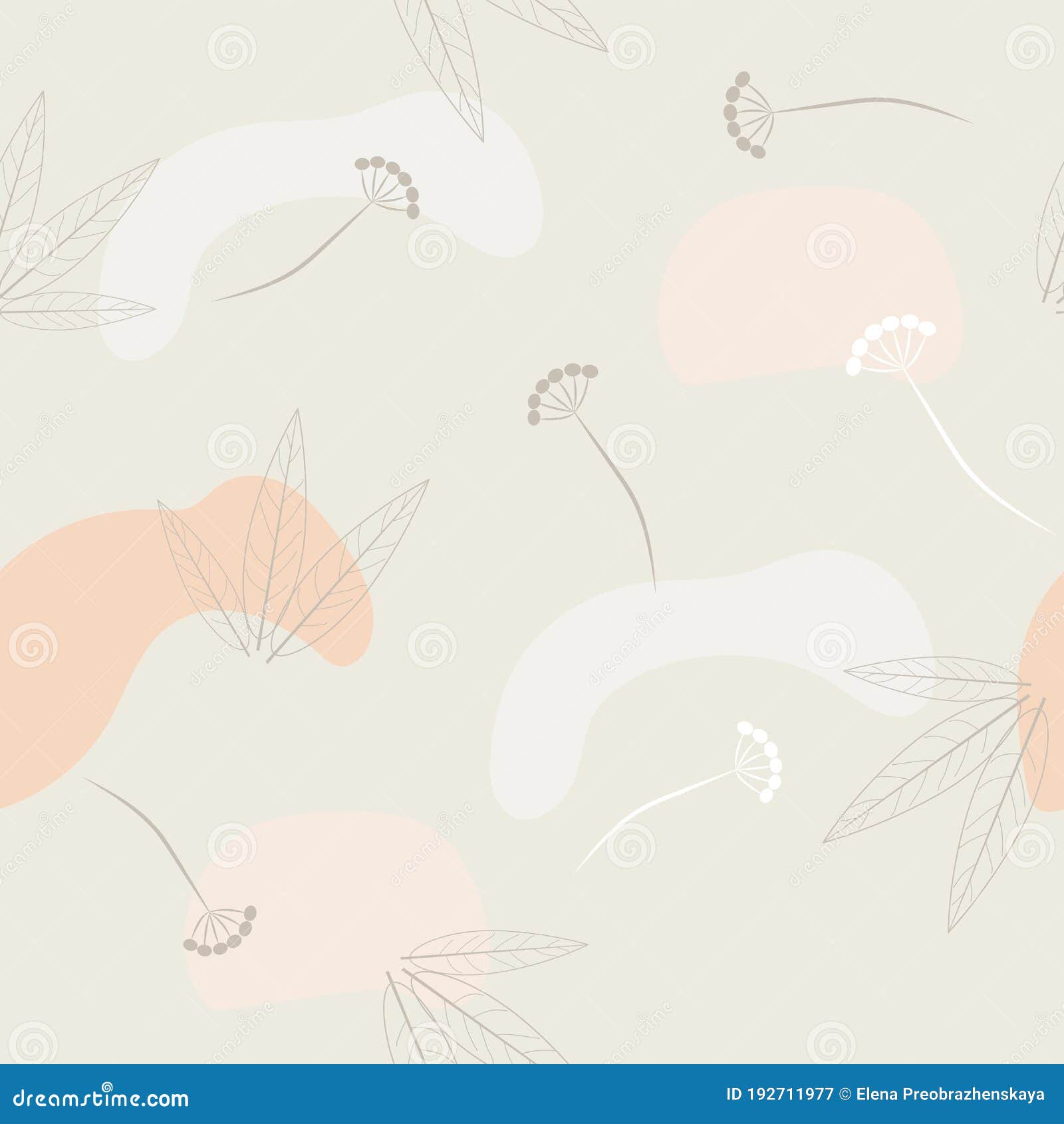 Abstract Creative Background for Design with Floral Elements, Seamless ...