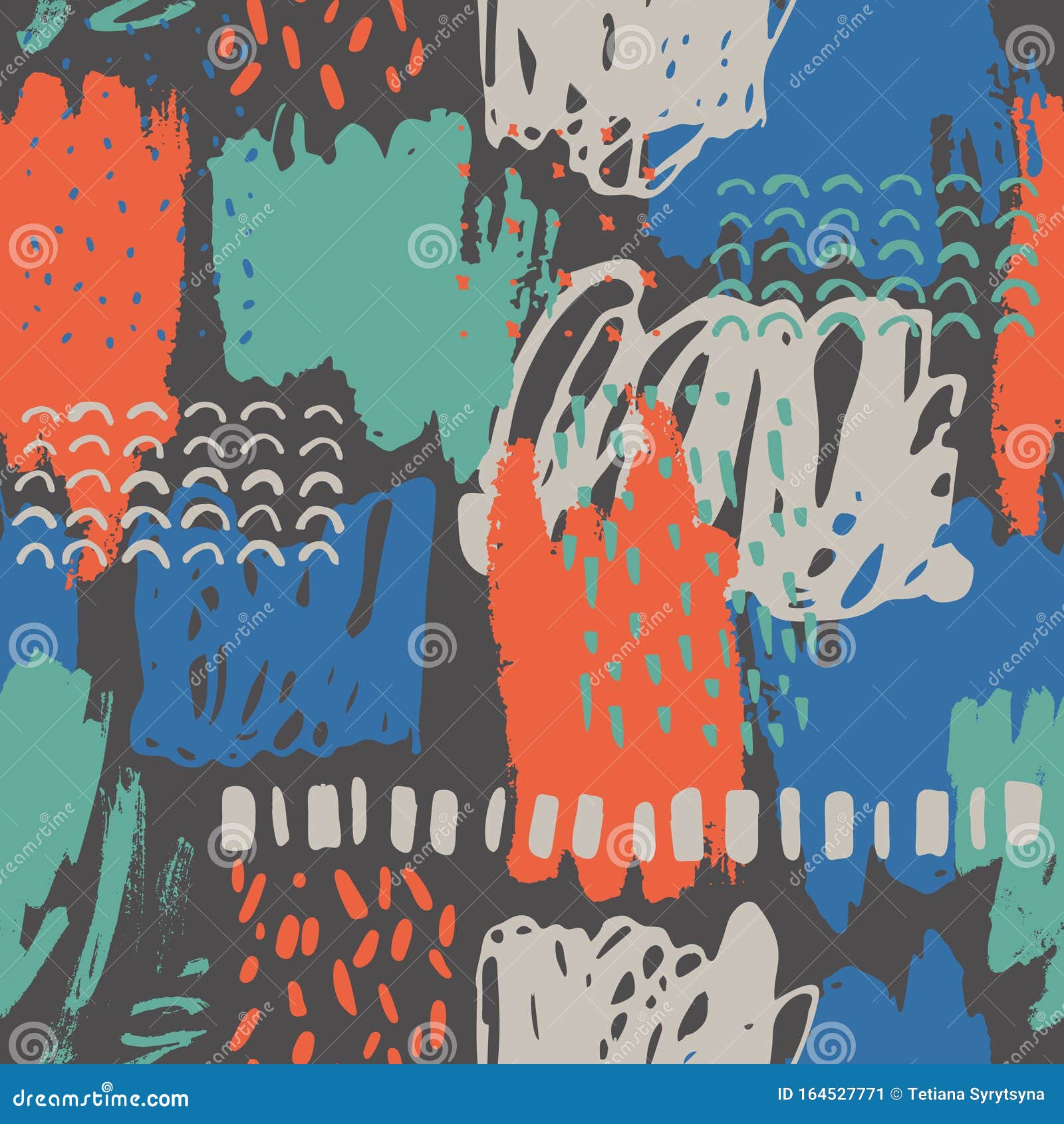 Abstract Creative Background with Geometric Shapes, Doodles, Marker ...