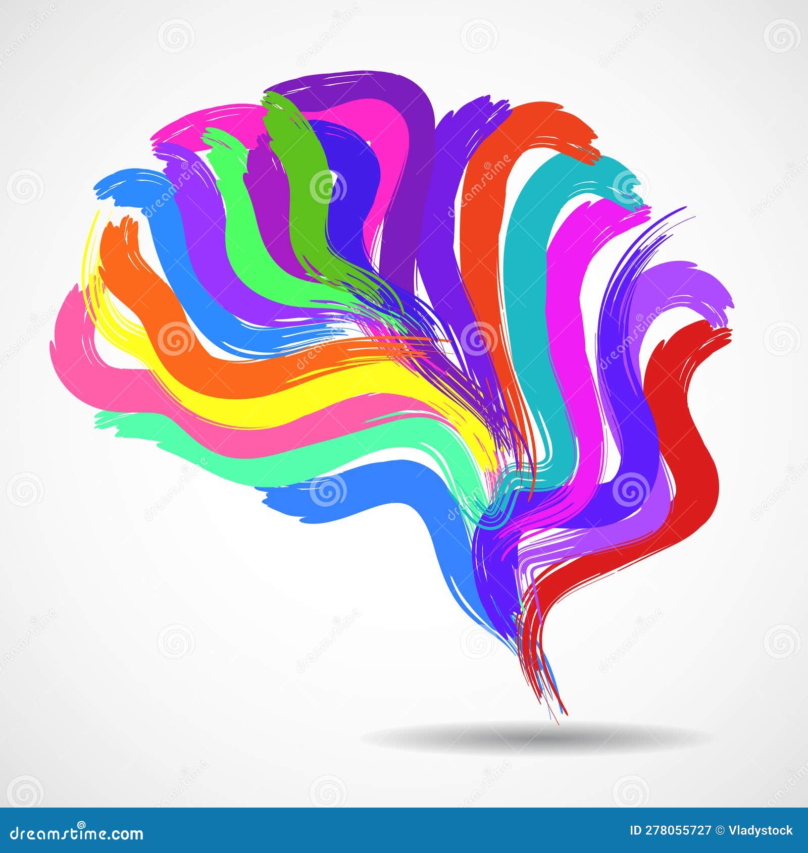 Abstract Creative Brain with Paint Strokes Stock Stock Vector ...