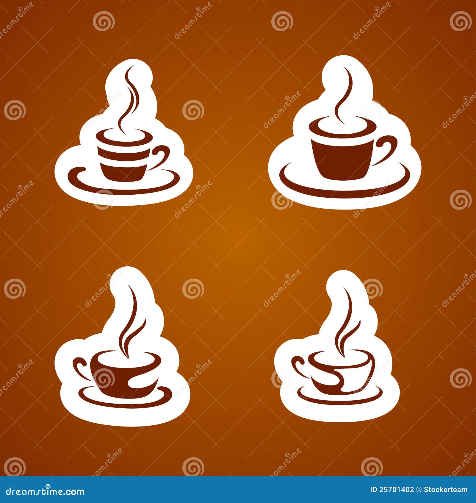 Abstract Creative Coffee Cup Signs Stock Illustration - Illustration of ...