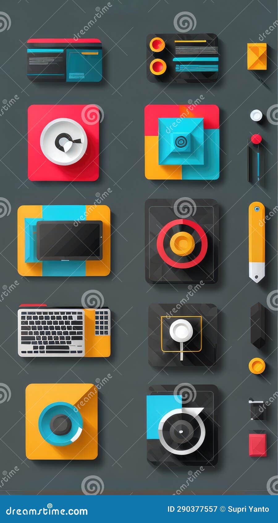 Abstract Creative Colour Interface Flat Design for Background Stock ...
