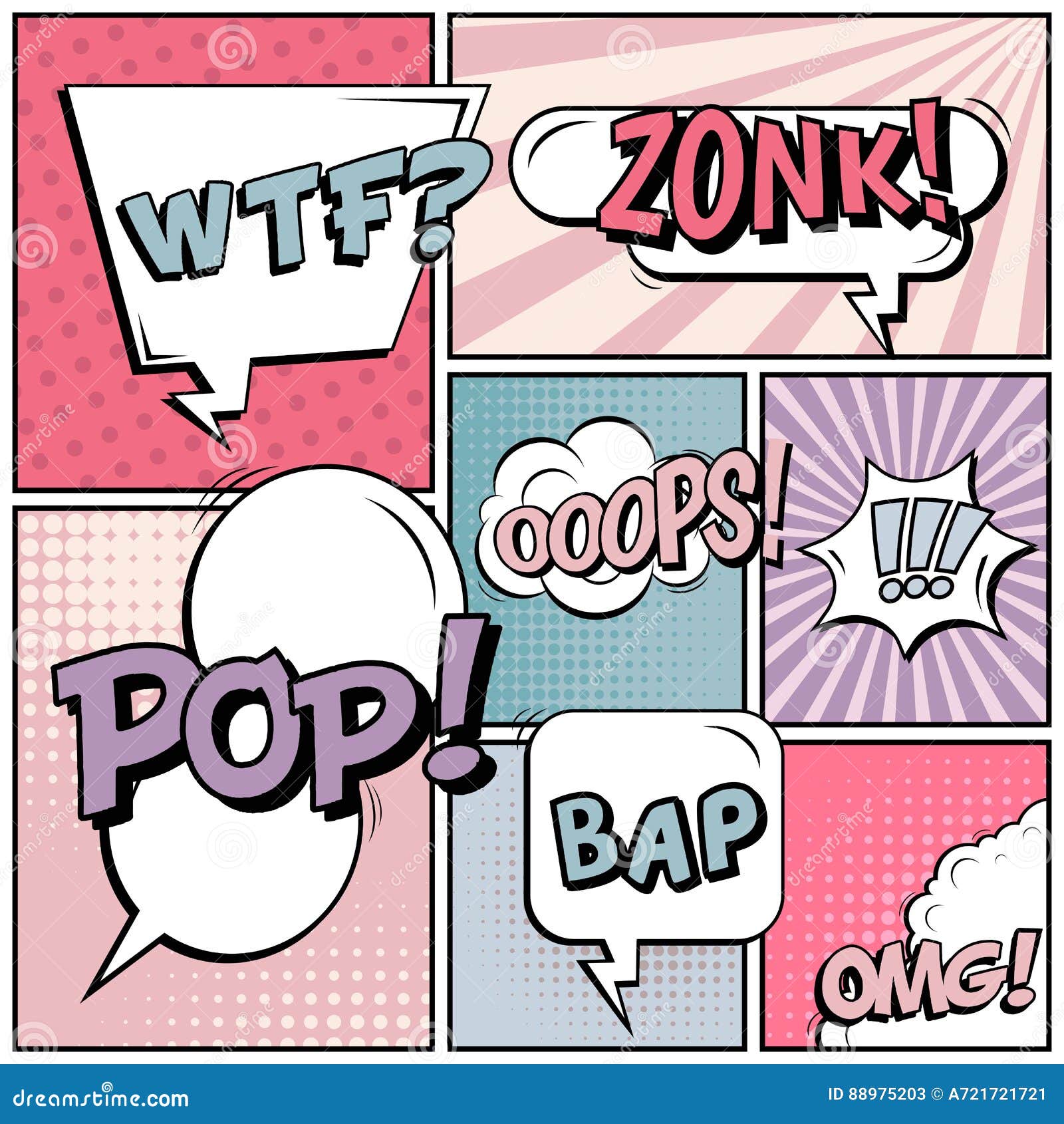 Abstract Creative Concept Comic Pop Art Style Blank, Layout Template ...