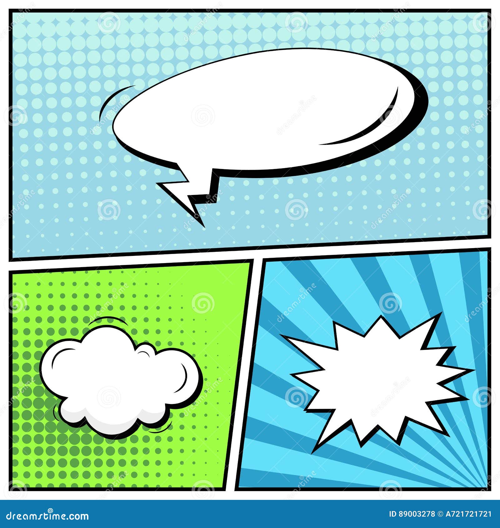 Abstract Creative Concept Comic Pop Art Style Blank, Layout Template ...