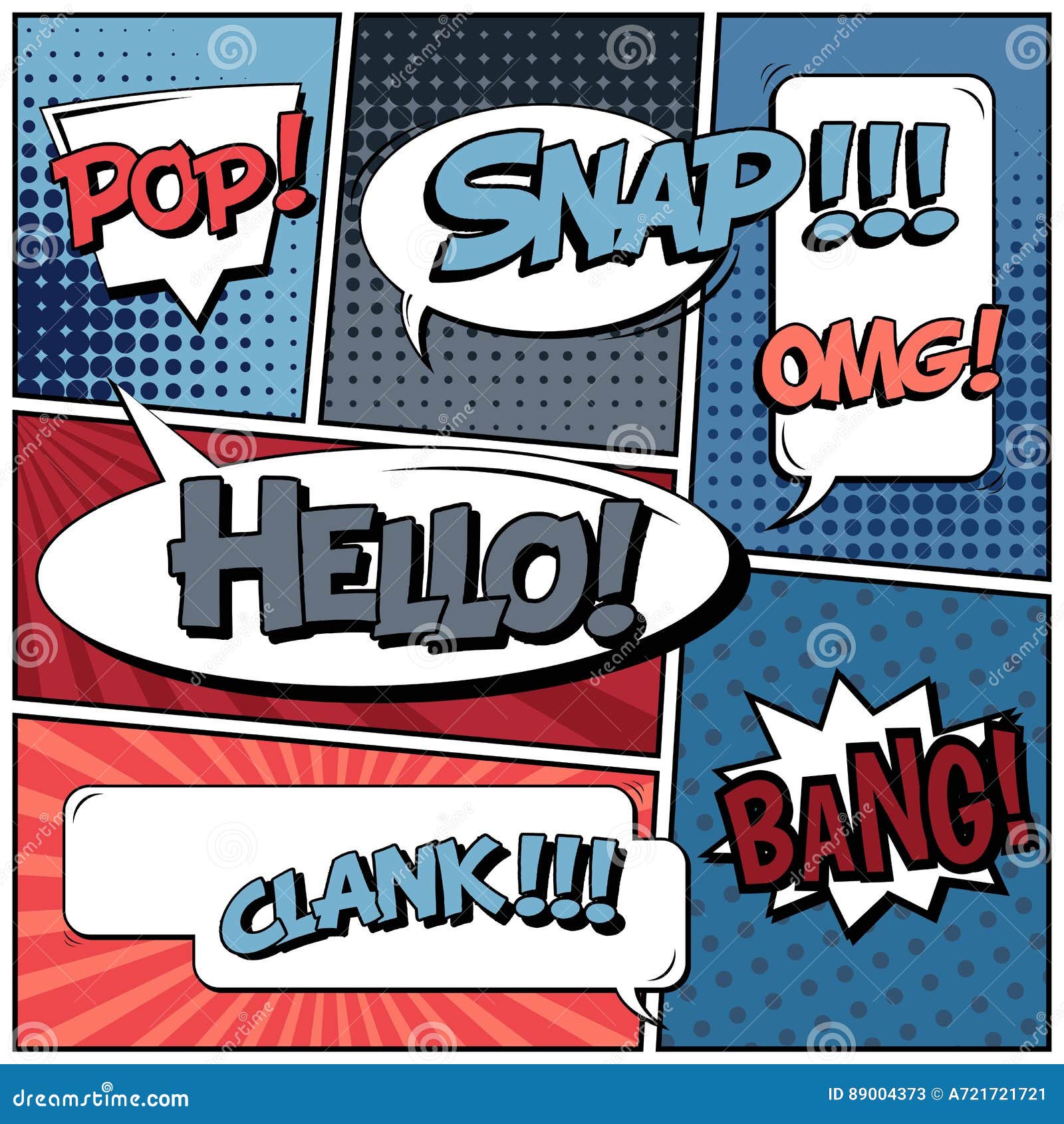 Abstract Creative Concept Comic Pop Art Style Blank, Layout Template ...