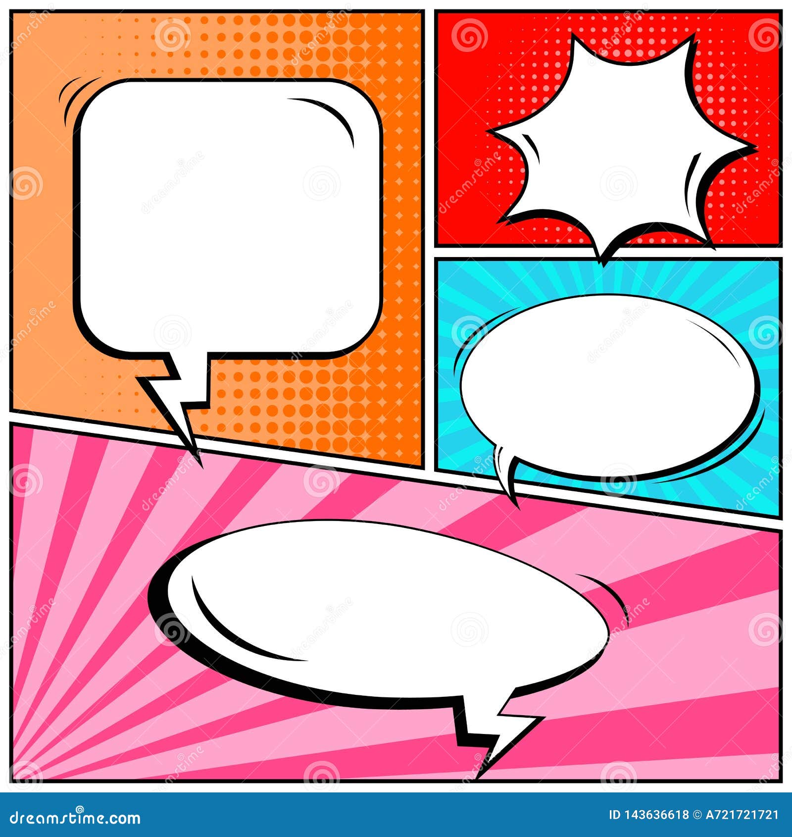 Abstract Creative Concept Comic Pop Art Style Blank, Layout Template ...