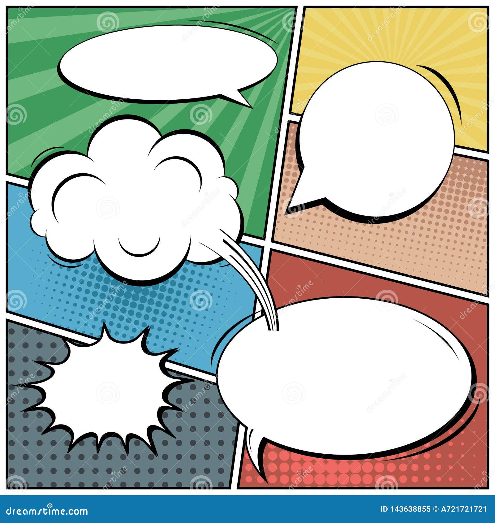 Abstract Creative Concept Comic Pop Art Style Blank, Layout Template ...