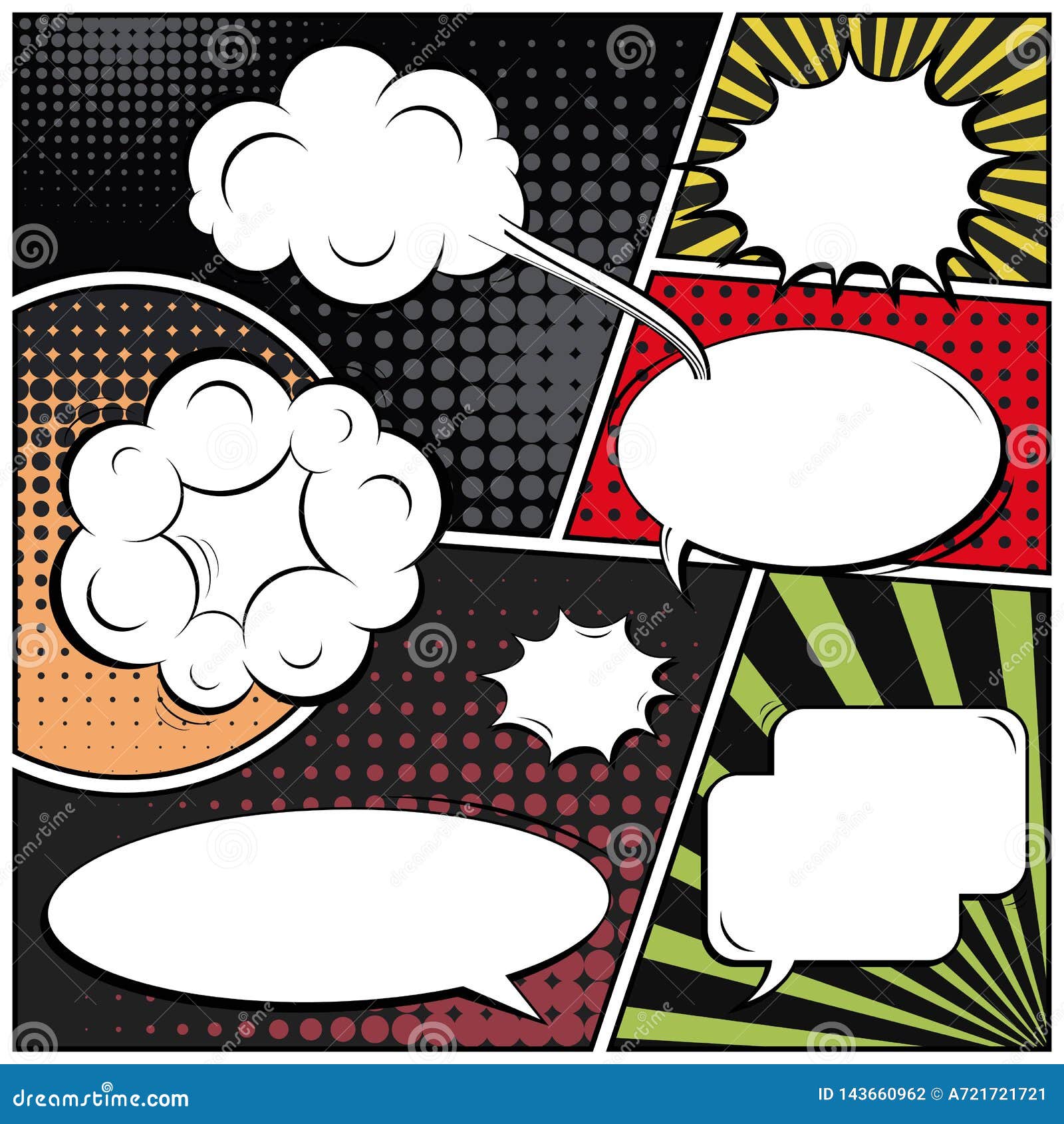 Abstract Creative Concept Comic Pop Art Style Blank, Layout Template ...