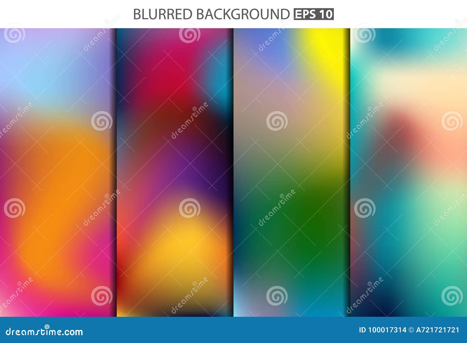 Abstract Creative Concept Multicolored Blurred Background Set. for Web ...