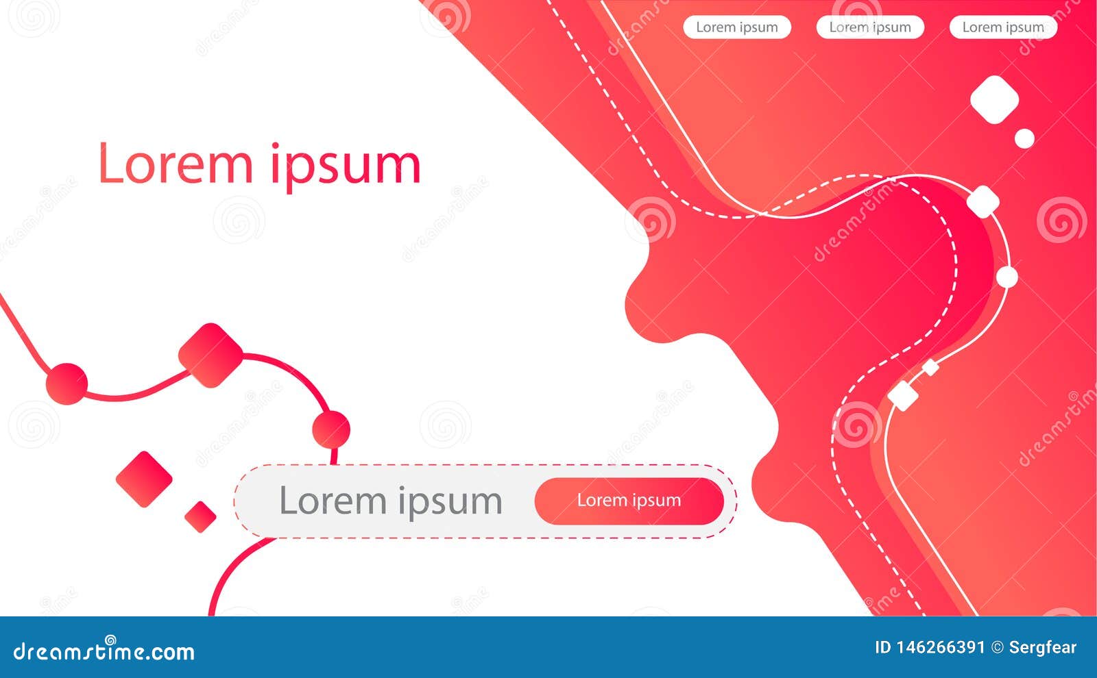Abstract Creative Concept. Red Gradient Landing Page Stock Illustration ...
