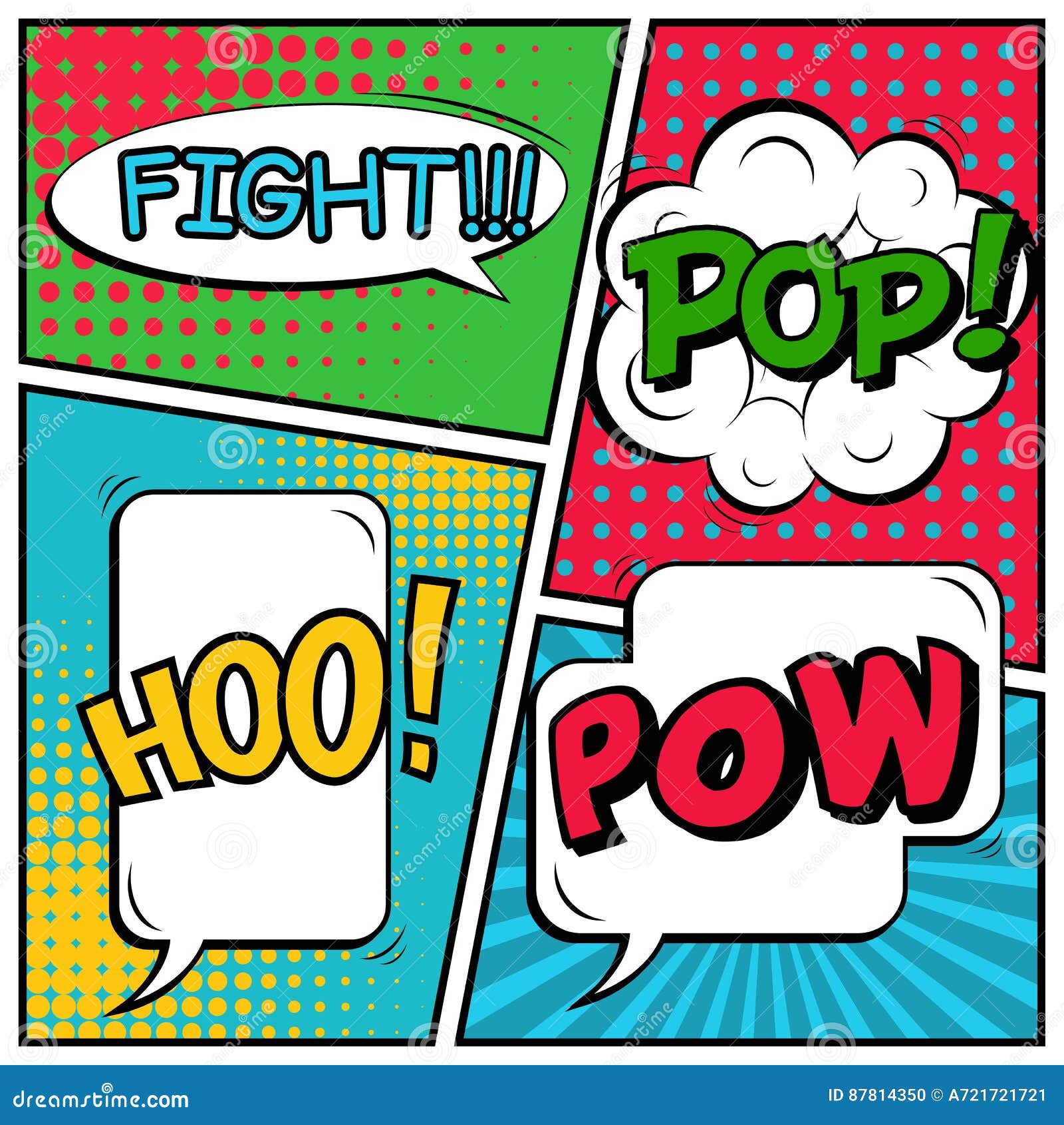 Abstract Creative Concept Vector Comic Pop Art Style Blank, Layout ...