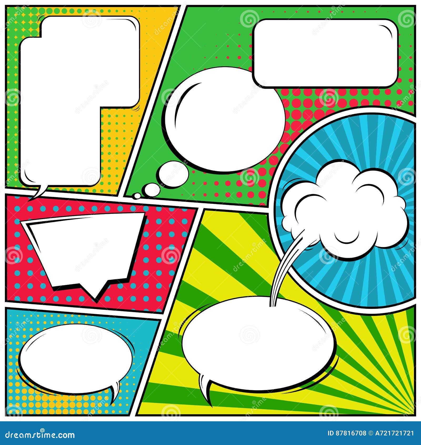 Abstract Creative Concept Vector Comic Pop Art Style Blank, Layout ...