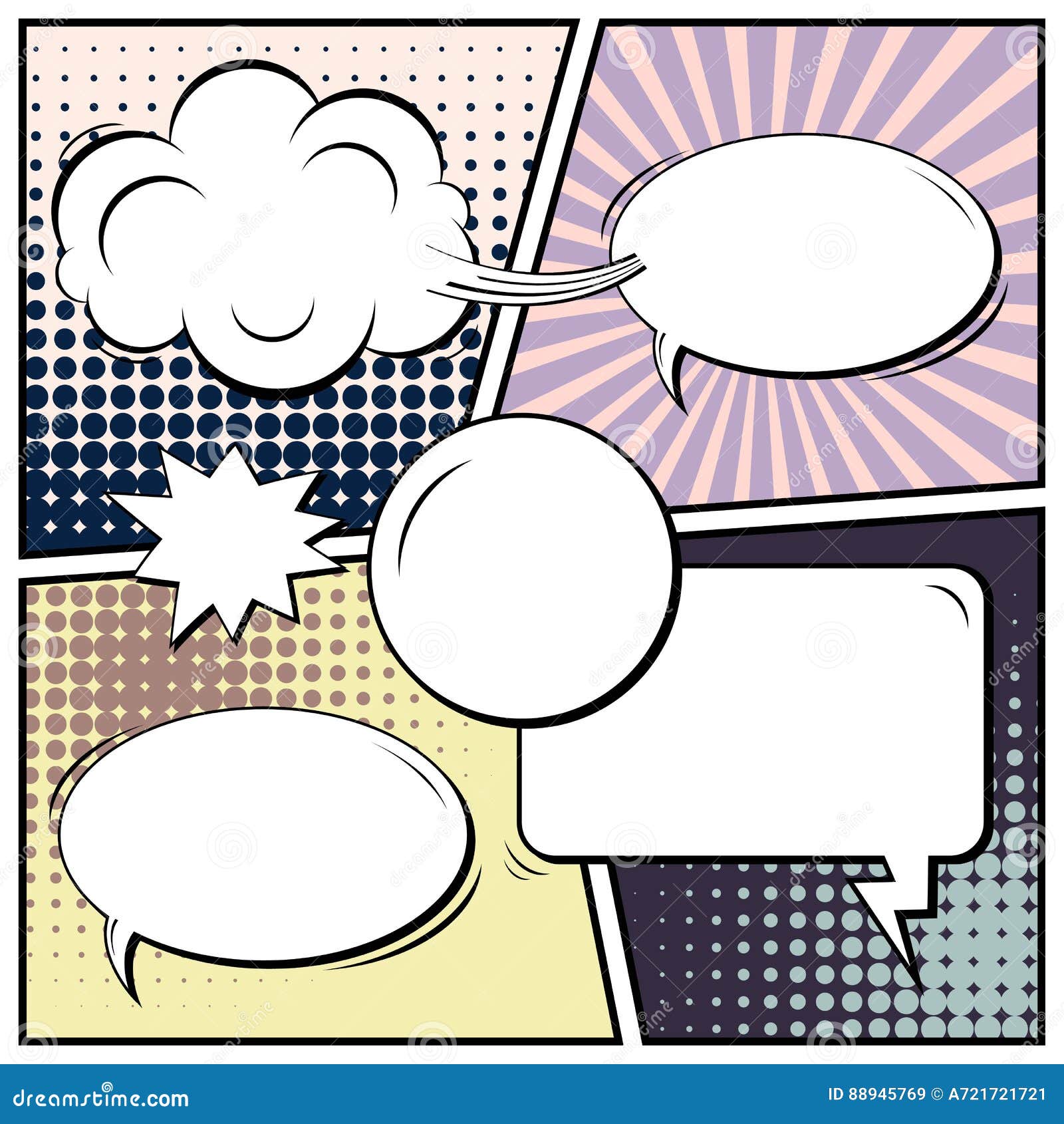 Abstract Creative Concept Vector Comic Pop Art Style Blank, Layout ...