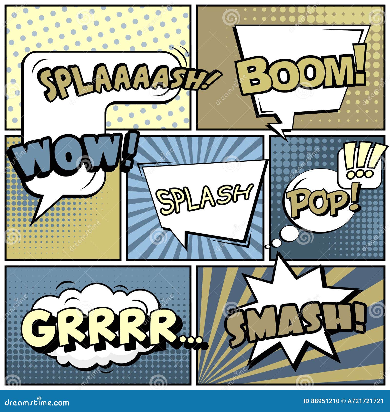 Abstract Creative Concept Vector Comic Pop Art Style Blank, Layout ...