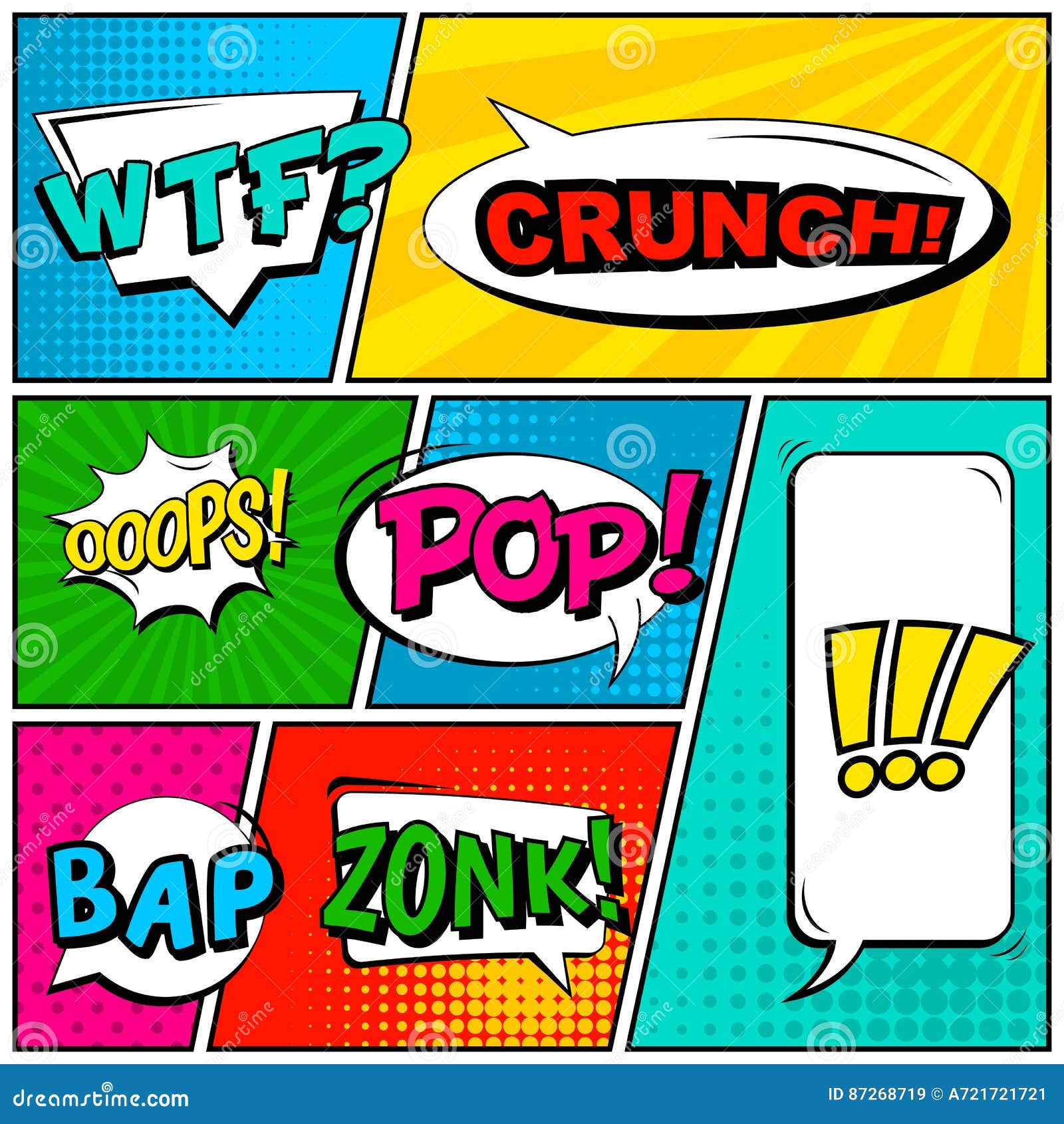 Abstract Creative Concept Vector Comic Pop Art Style Blank, Layout ...