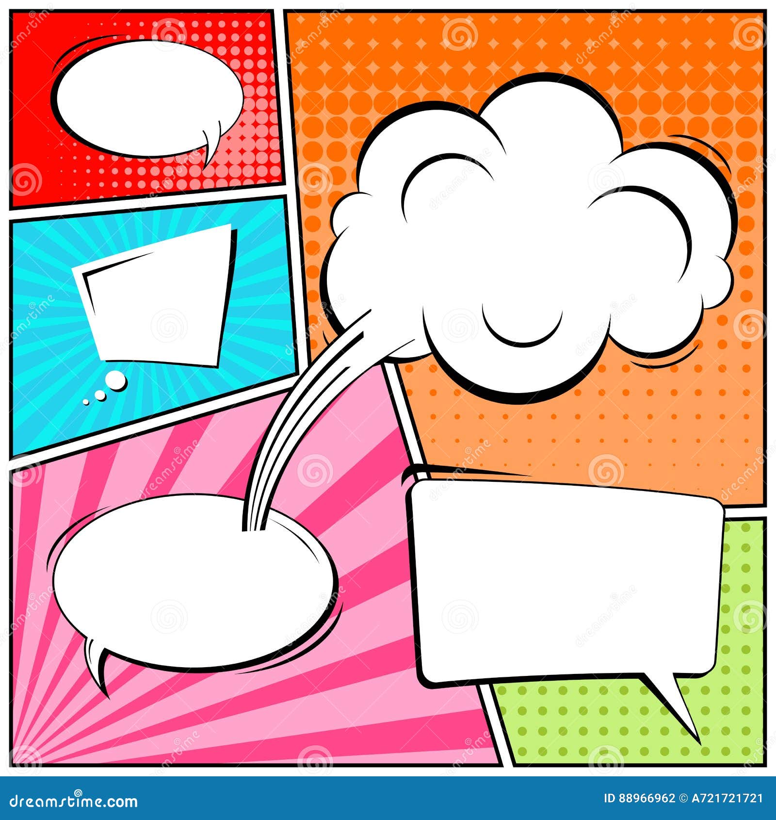 Abstract Creative Concept Vector Comic Pop Art Style Blank, Layout ...