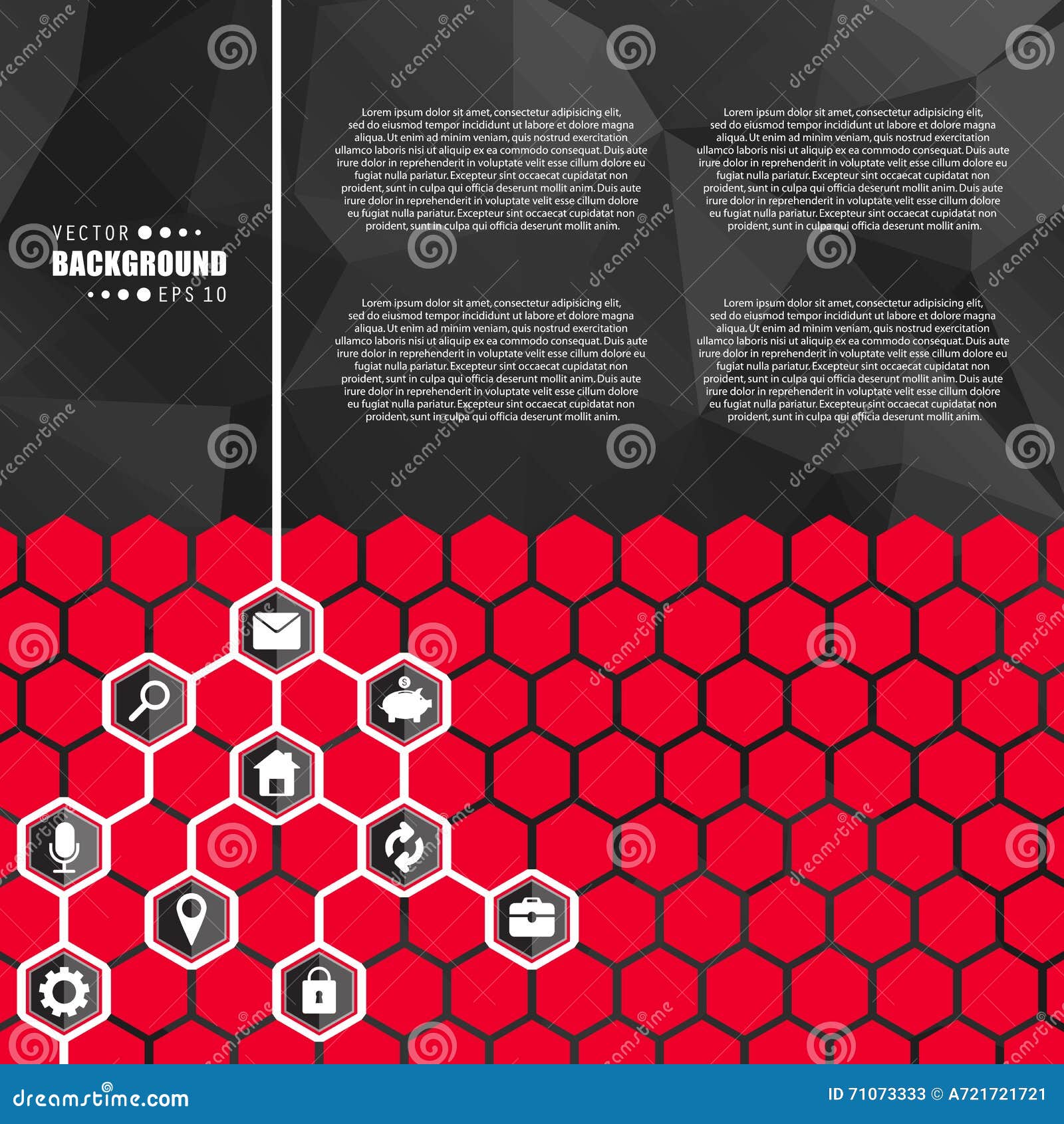 Abstract Creative Concept Vector Hexagon Network with Icon Isolated on ...