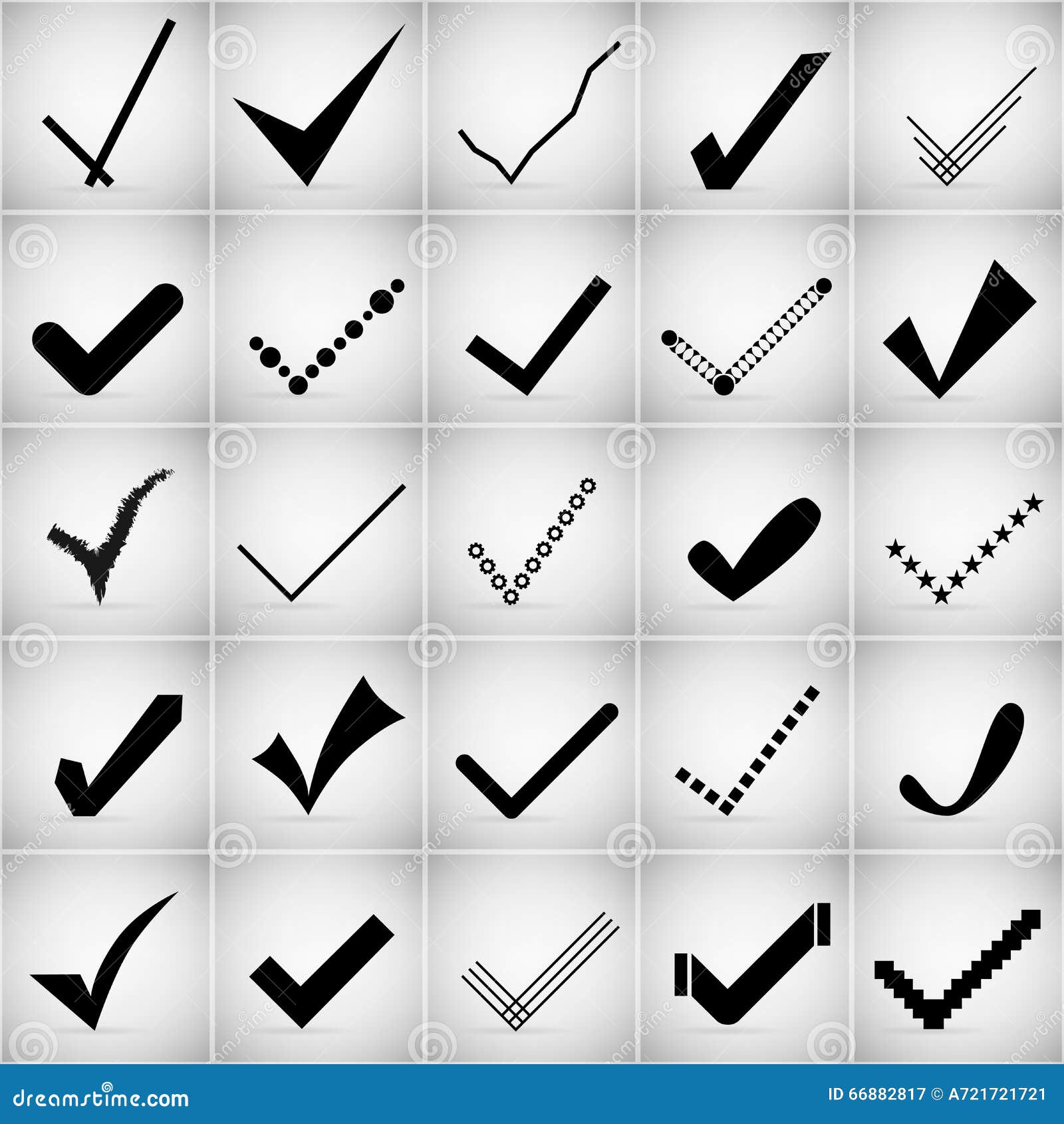 Abstract Creative Concept Vector Icon Set of Check Marks for Web and ...