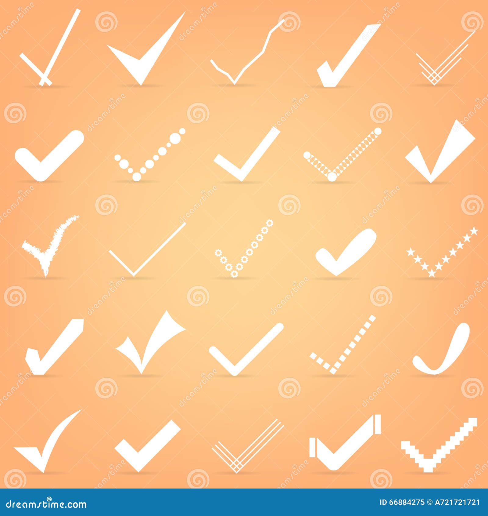 Abstract Creative Concept Vector Icon Set of Check Marks for Web and ...
