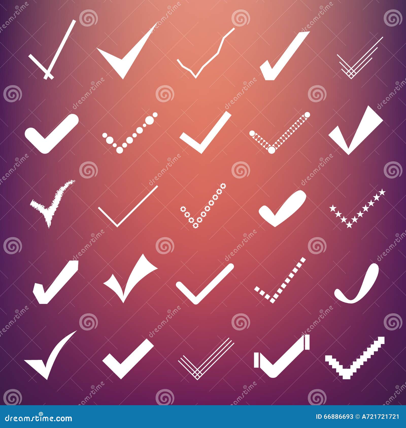 Abstract Creative Concept Vector Icon Set of Check Marks for Web and ...