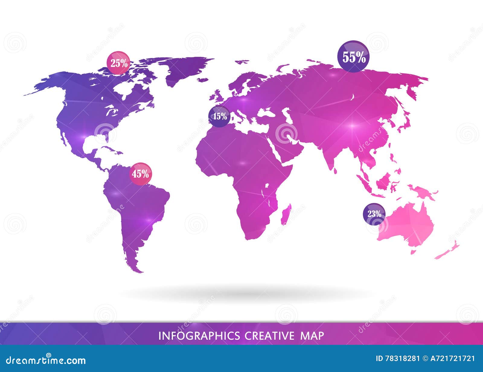 Abstract Creative Concept Vector Map of the World for Web and Mobile ...