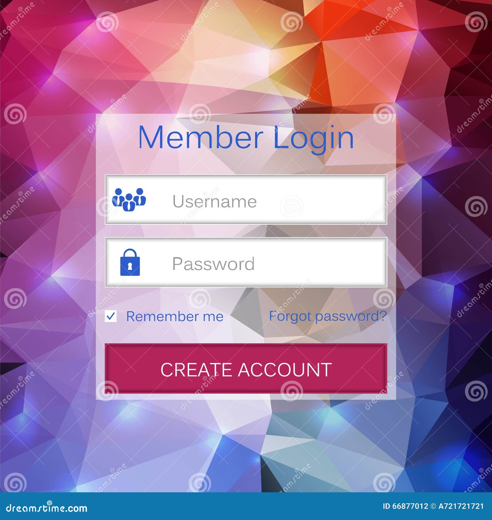 Abstract Creative Concept Vector Member Login Form Interface. for Web ...