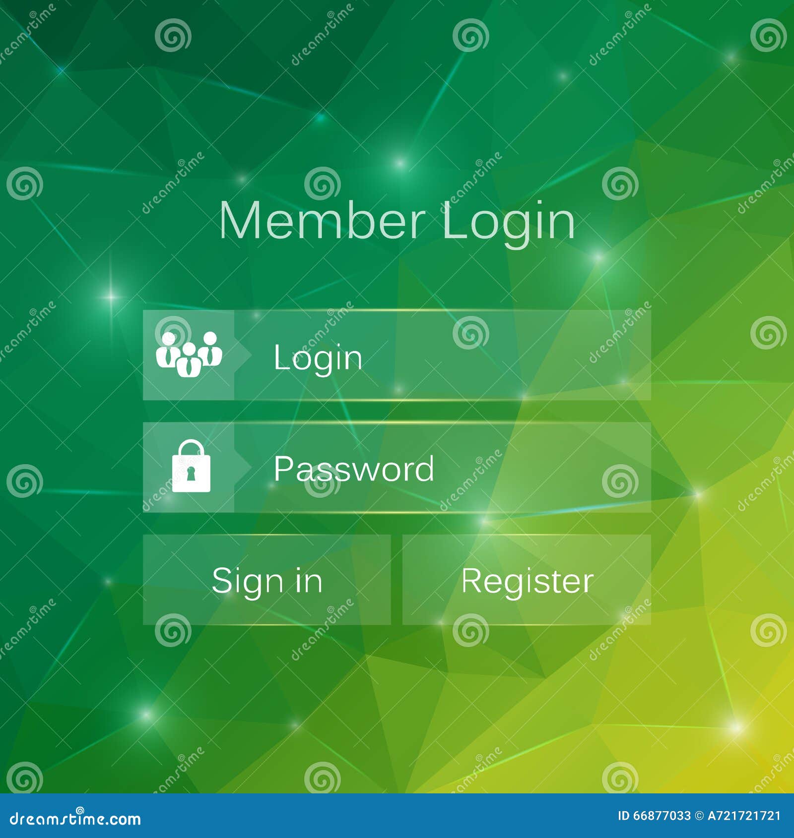 Abstract Creative Concept Vector Member Login Form Interface. for Web ...