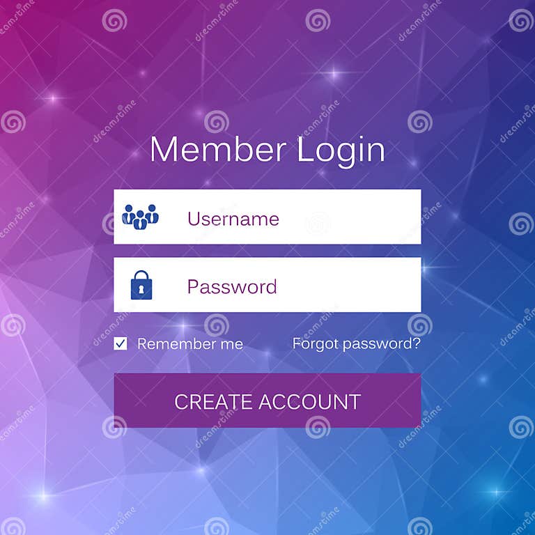 Abstract Creative Concept Vector Member Login Form Interface. for Web ...