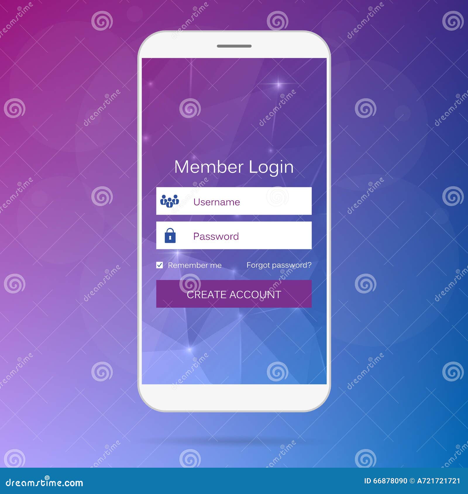 Abstract Creative Concept Vector Member Login Form Interface. for Web ...