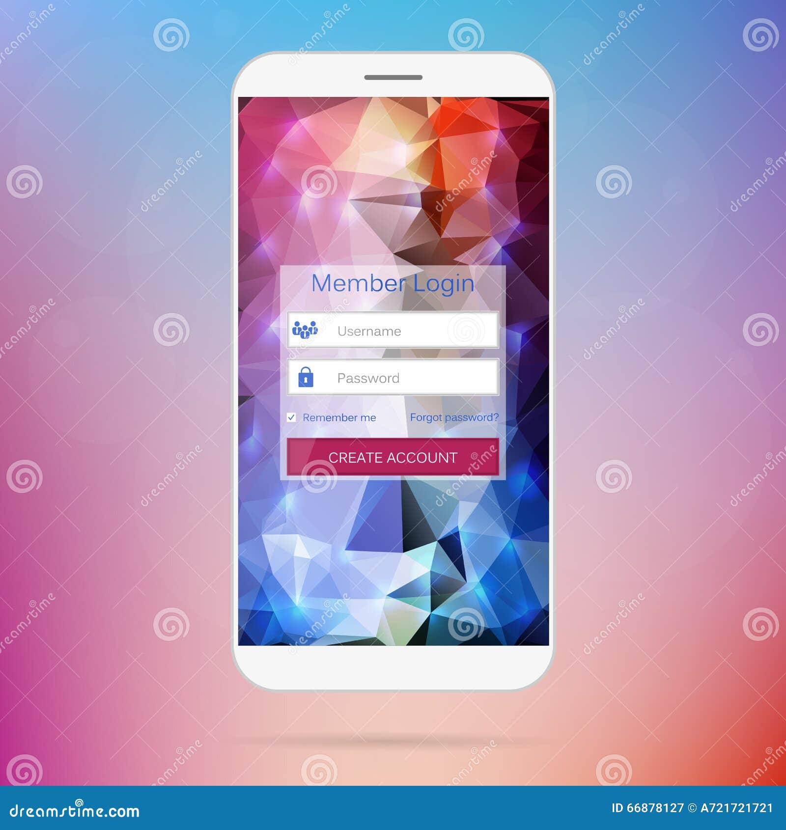 Abstract Creative Concept Vector Member Login Form Interface. for Web ...