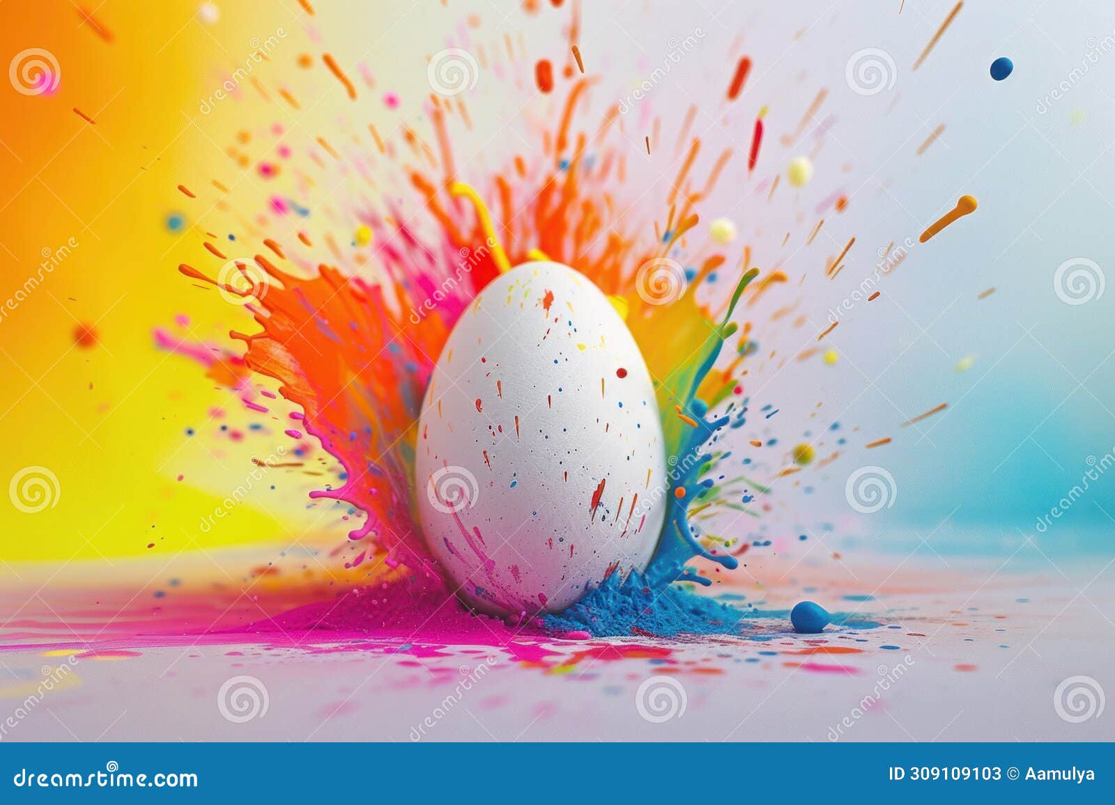 Abstract Creative Easter Egg Inside Colourful Explosion Stock Image ...