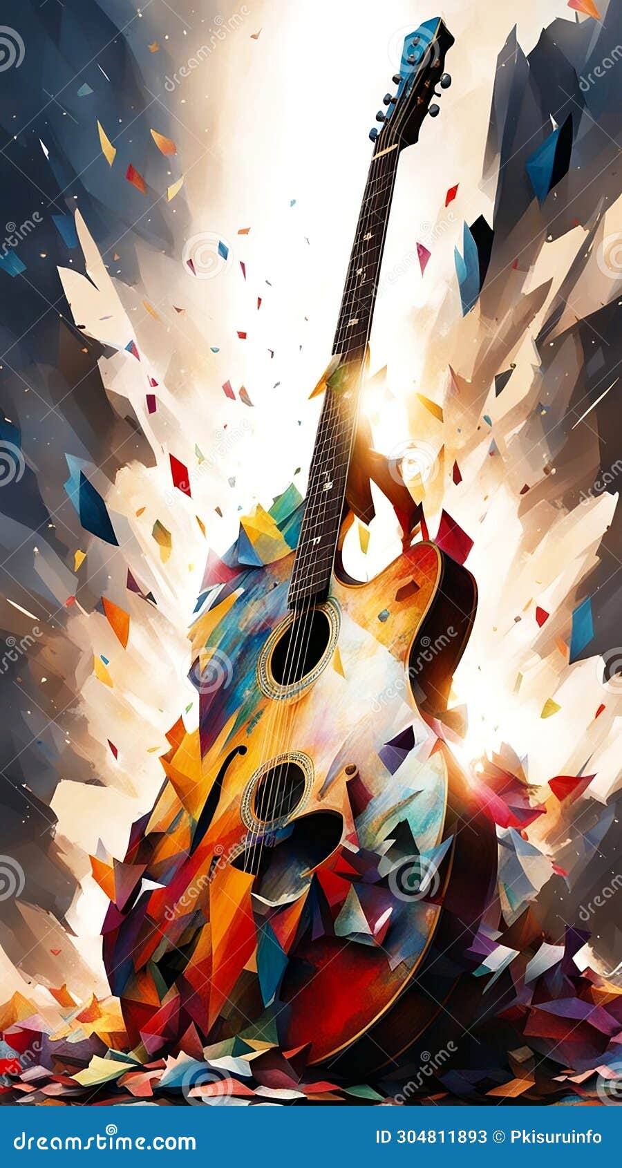 Abstract Creative Guitar Artwork Stock Illustration - Illustration of ...