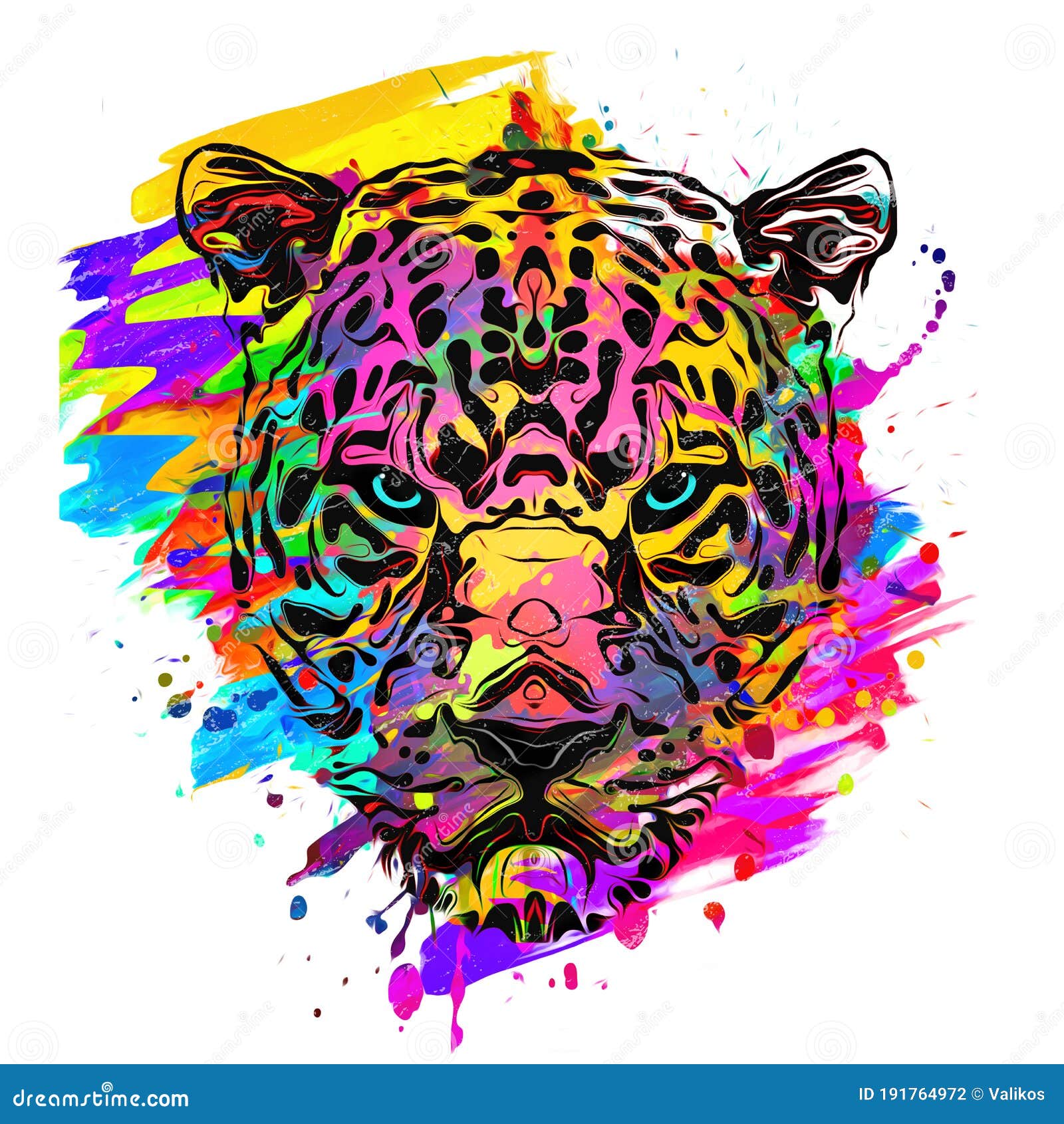 Abstract Creative Illustration with Colorful Tiger Stock Photo - Image ...