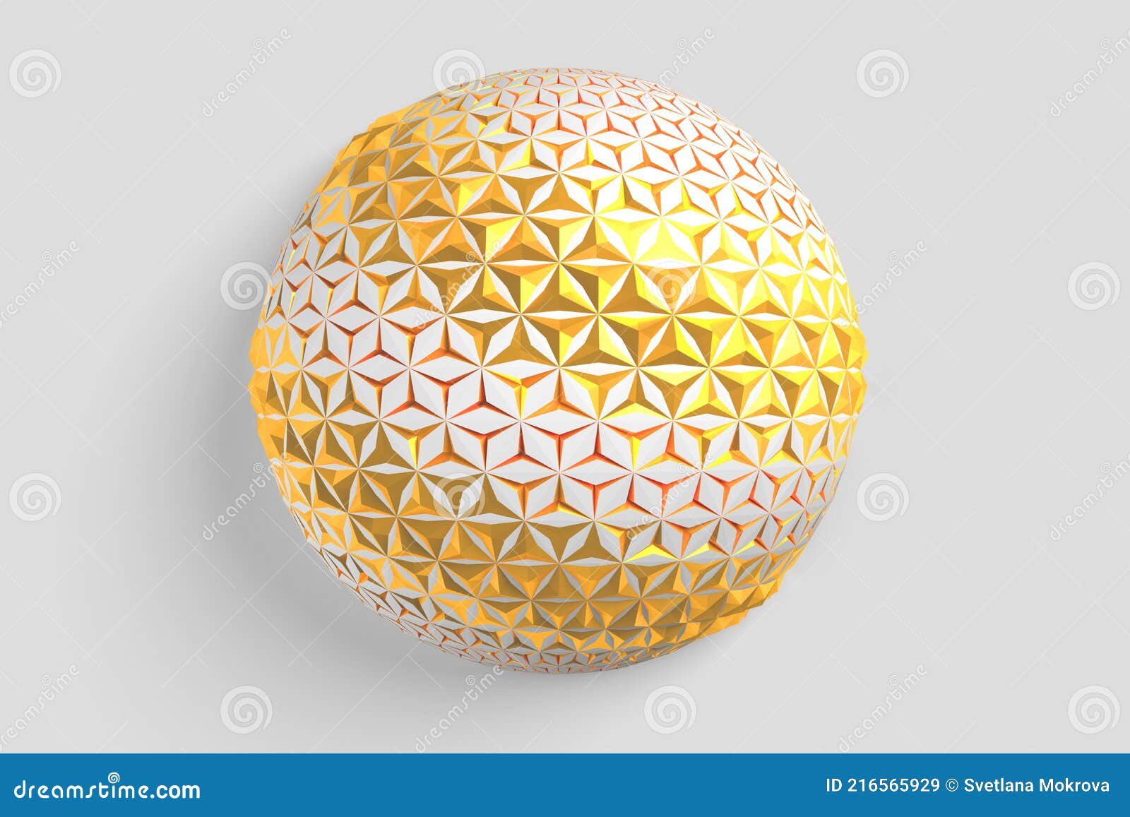 Abstract Creative Modern Gold and White 3D Three-dimensional Sphere ...