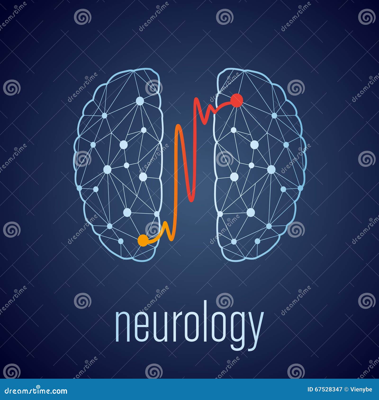 Abstract Creative Neurology Concept with Human Brain Stock Vector ...