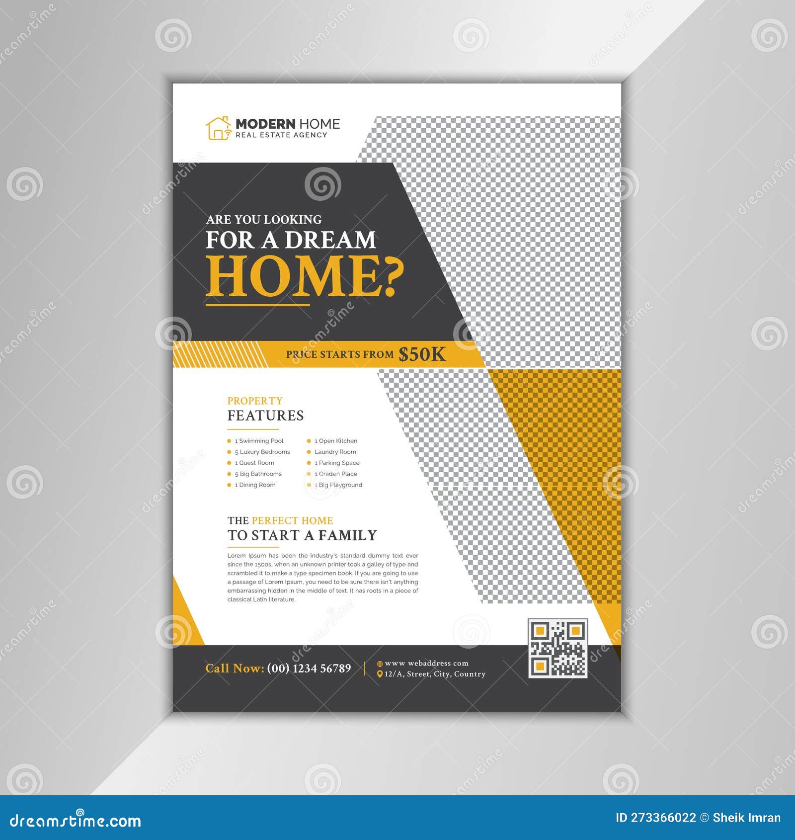 Abstract Creative Real Estate Flyer, Poster, Leaflet Template Vector ...