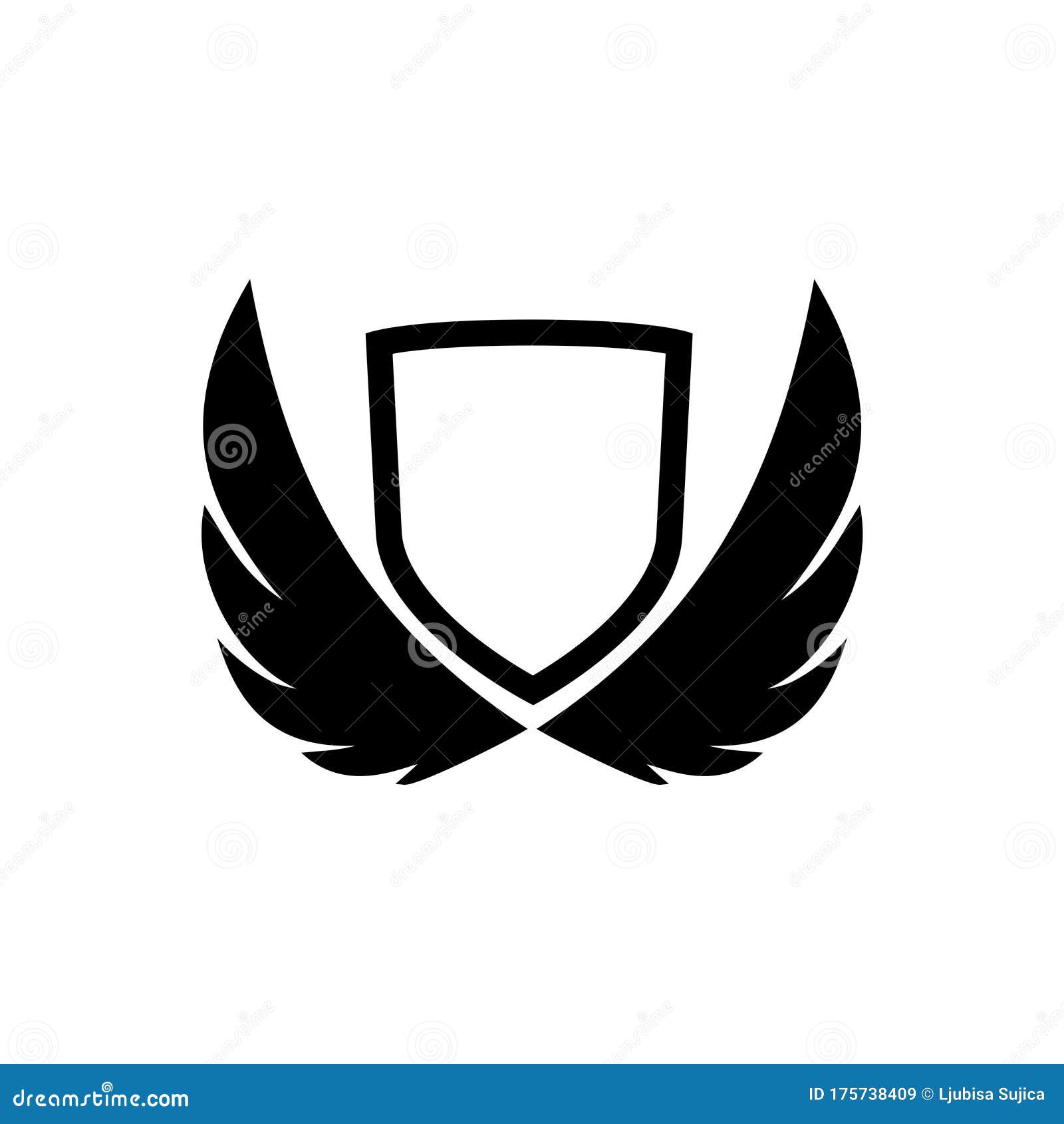 Abstract Creative Shield and Wings Logo Design for Business Stock ...