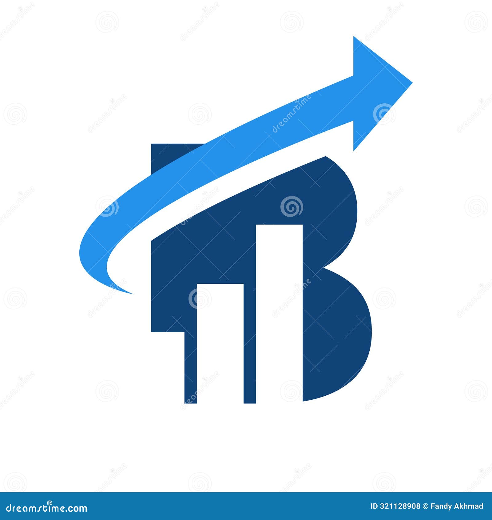 Abstract Creative Up Arrow with Letter B Initial Logo Design Vector for ...