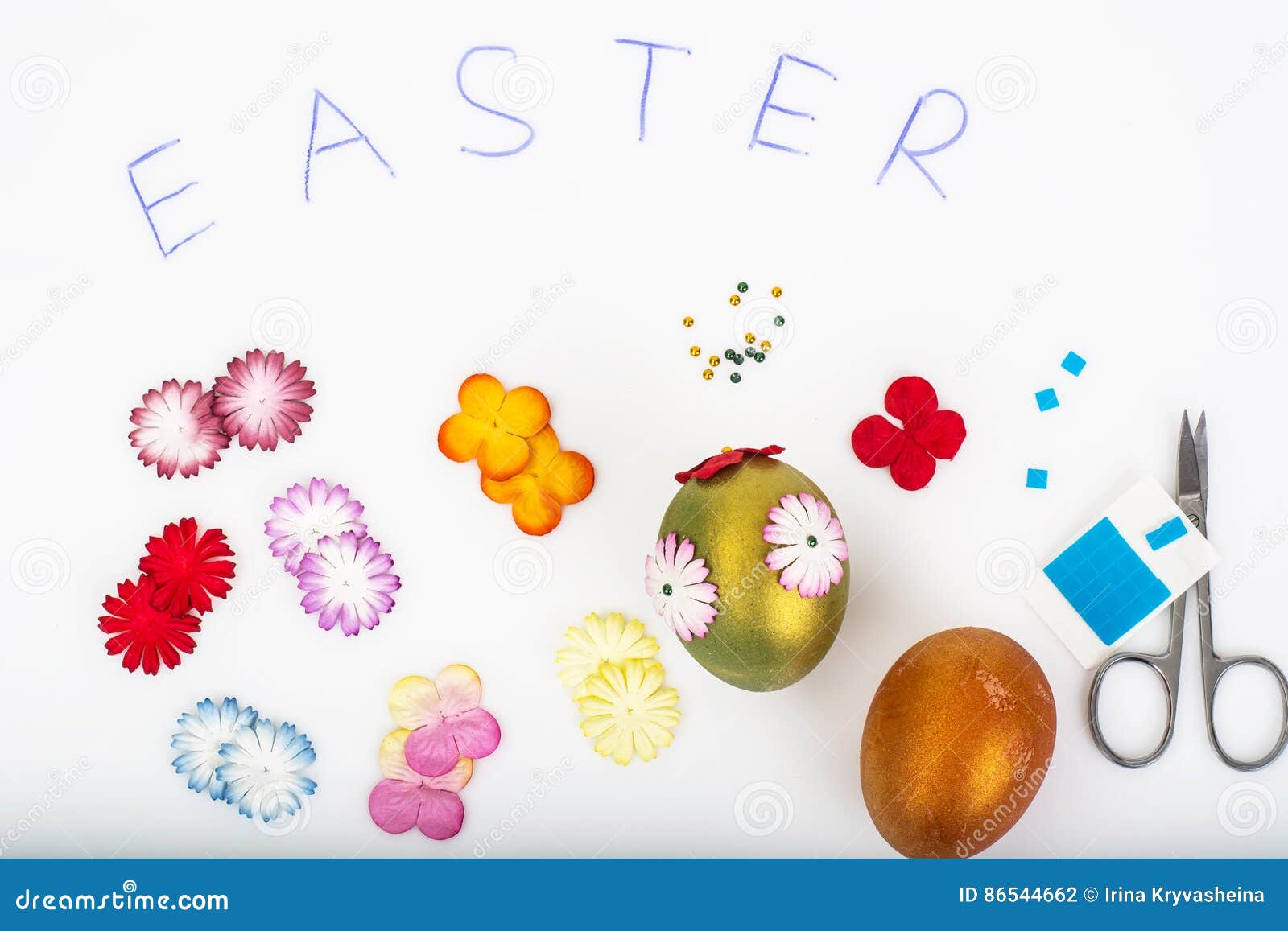 Abstract Creativity Spring Easter Background with Colored Eggs a Stock ...