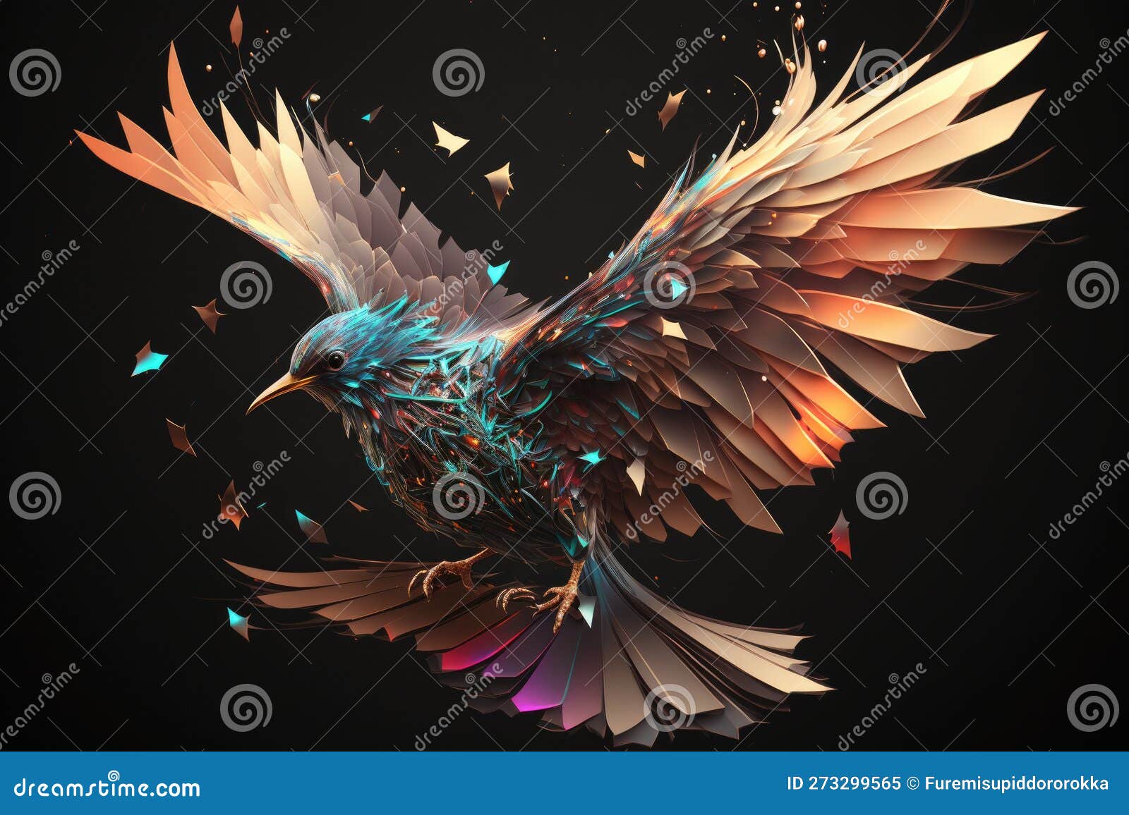 An Abstract Creature Inspired by the Movement and Grace of a Bird in ...